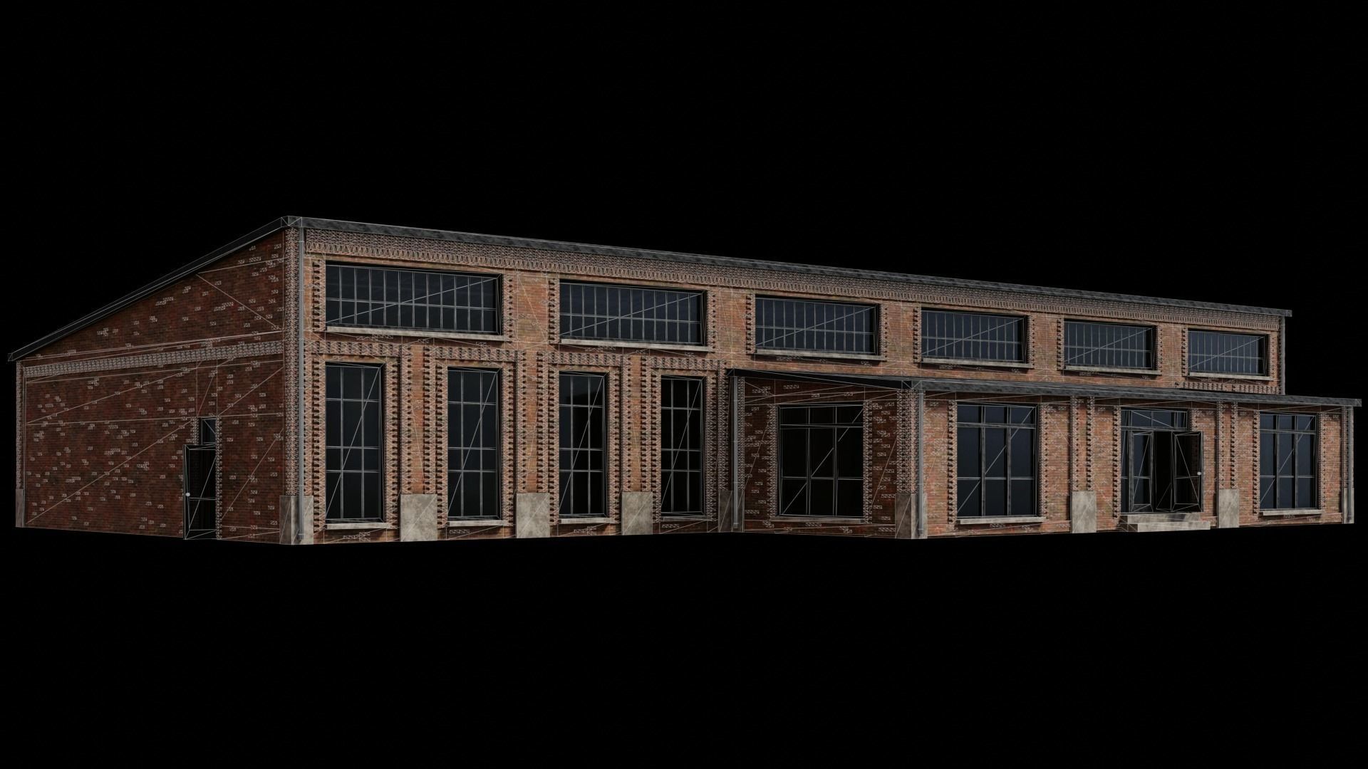 3D model BRICK FACTORY SCHOOL PRISON BUILDING CITY TOWN COLLECTION VR ...