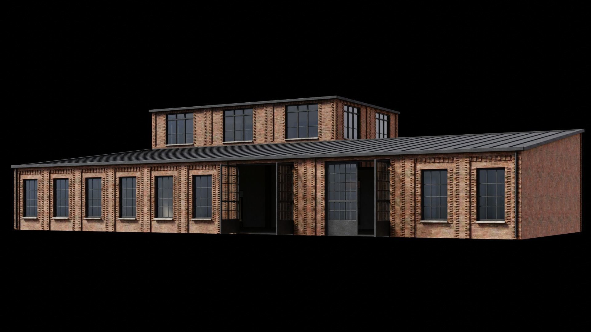 3D model BRICK FACTORY SCHOOL PRISON BUILDING CITY TOWN COLLECTION VR ...