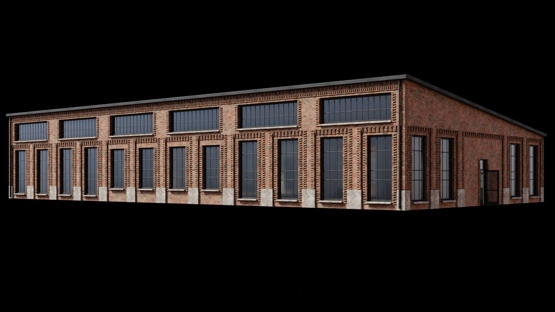 3D model BRICK FACTORY SCHOOL PRISON BUILDING CITY TOWN COLLECTION VR ...
