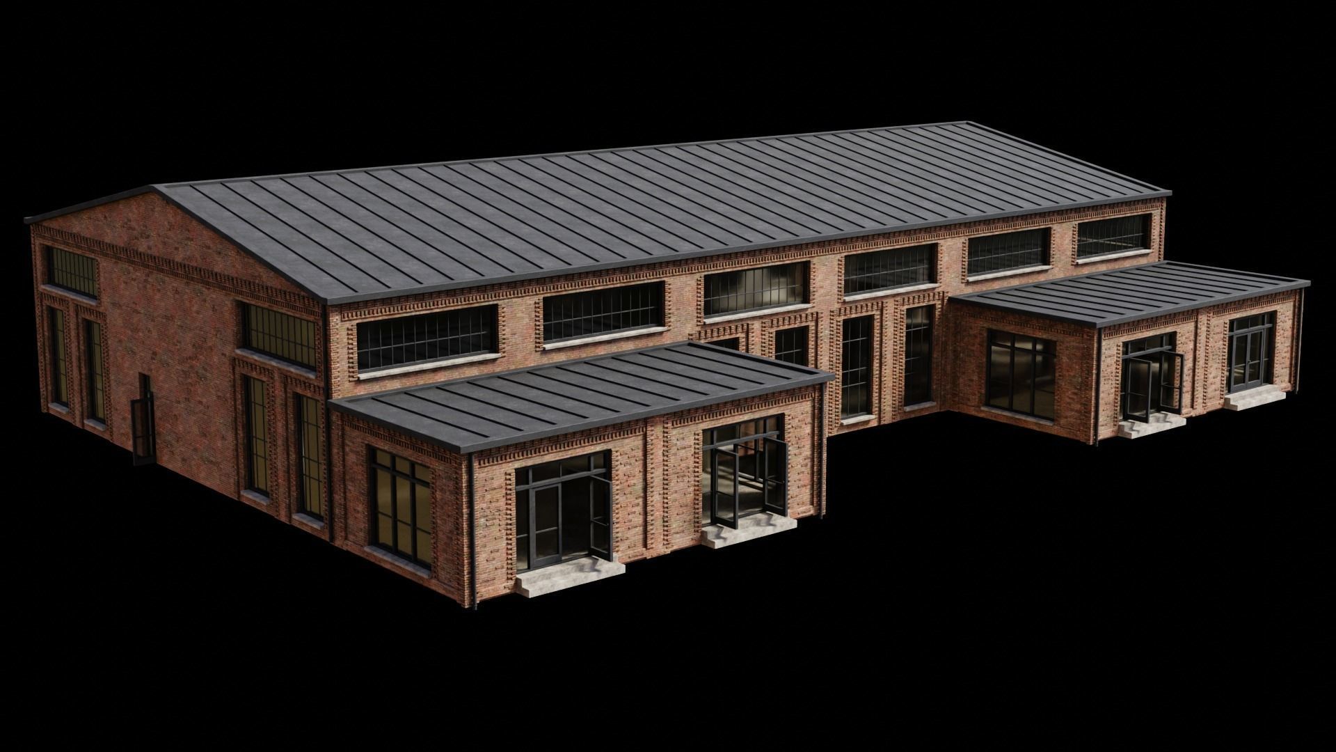 3D model BRICK FACTORY SCHOOL PRISON BUILDING CITY TOWN COLLECTION VR ...