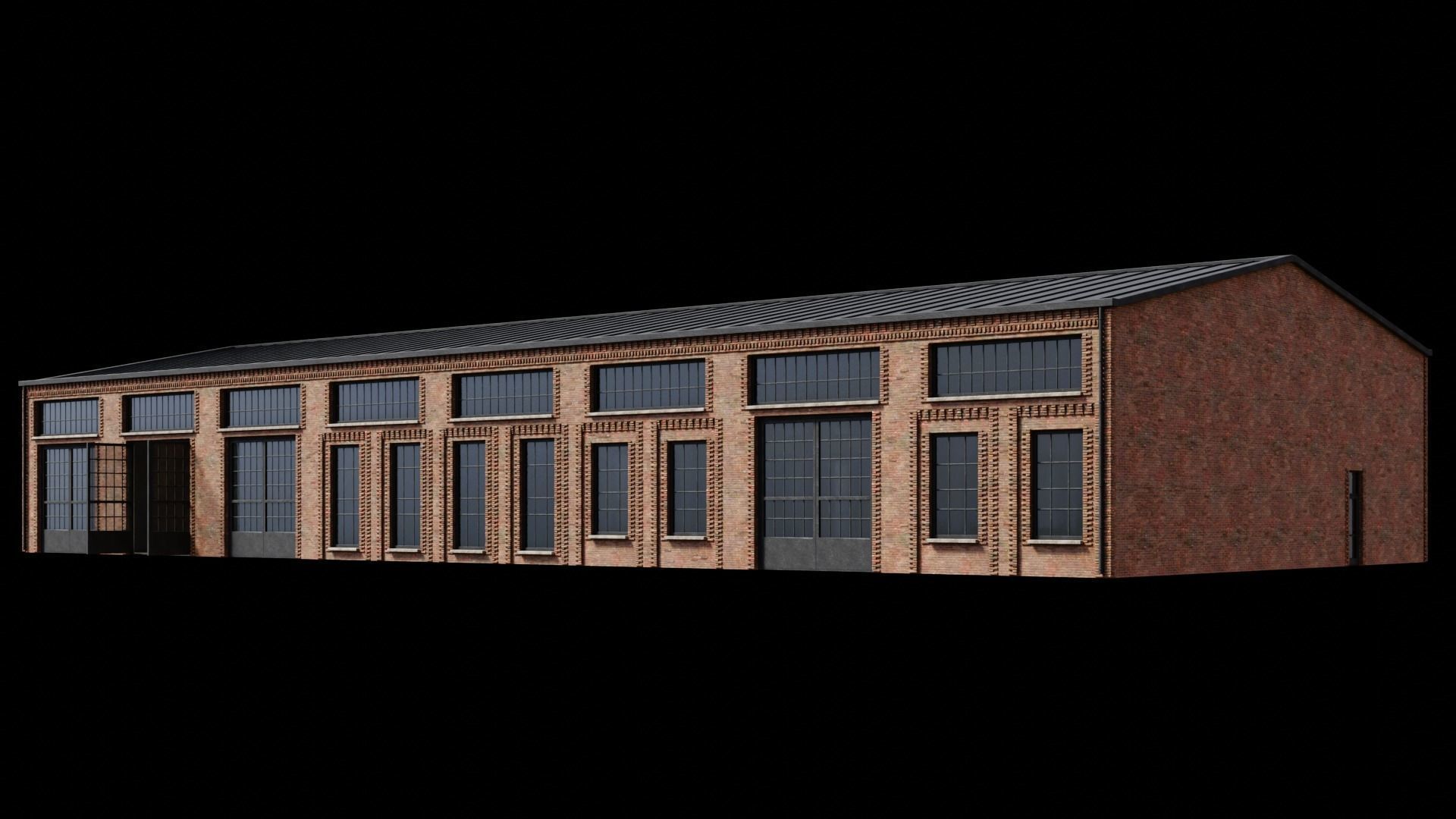 3D model BRICK FACTORY SCHOOL PRISON BUILDING CITY TOWN COLLECTION VR ...