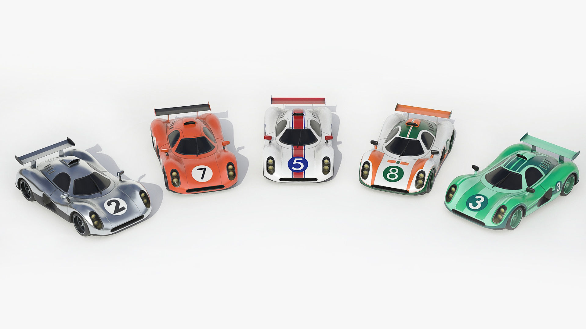 3D model Low poly Concept Racer cars Le Mans style VR / AR / low-poly ...