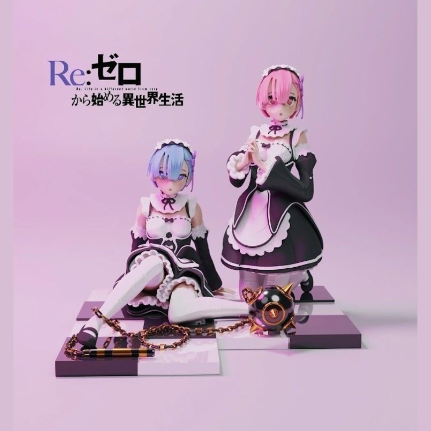 REM AND RAM - RE ZERO 3D model 3D printable | CGTrader