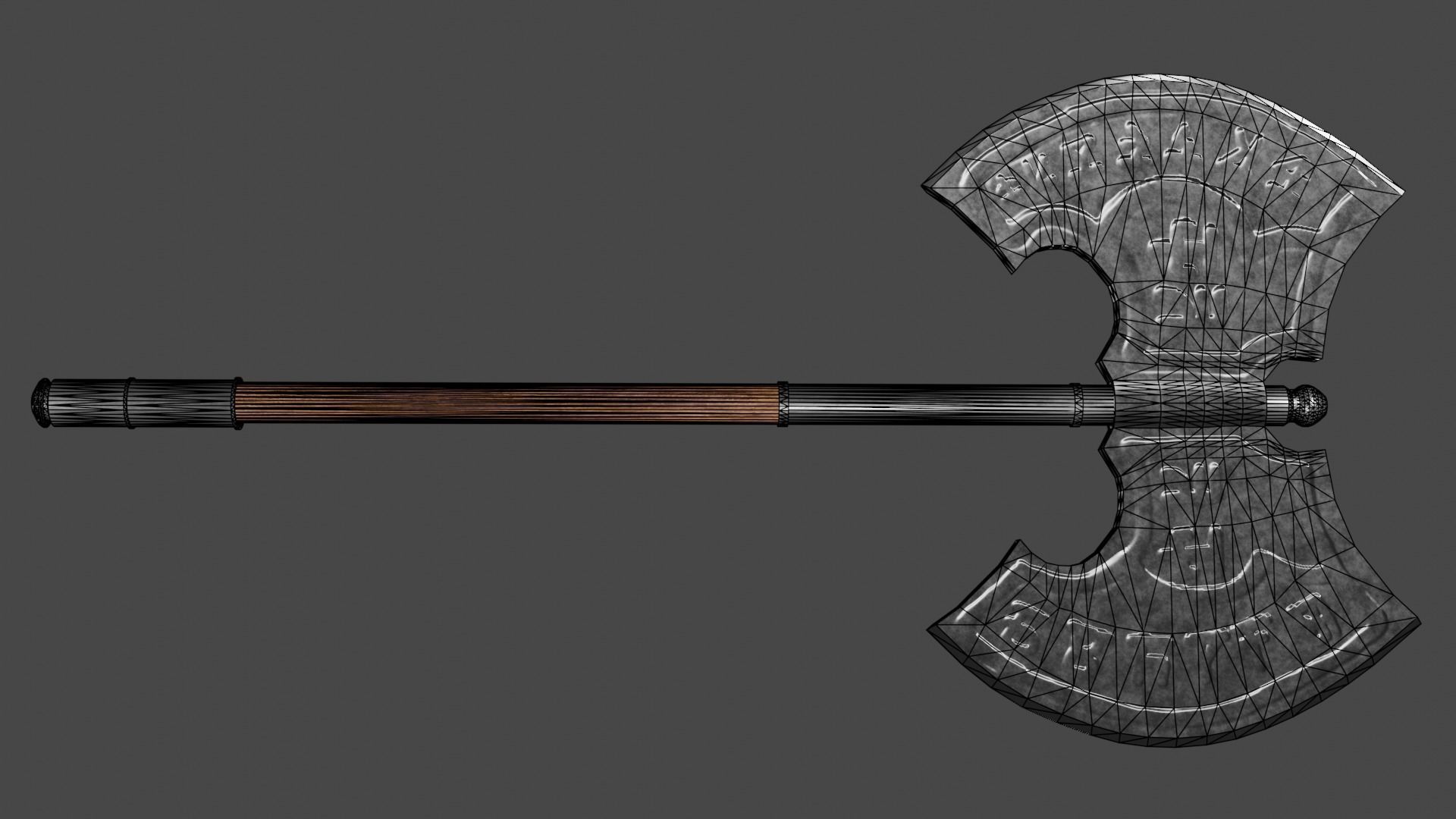 3D model Poleaxe with slavic runes VR / AR / low-poly | CGTrader