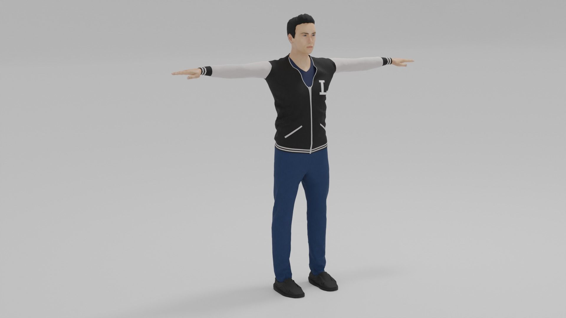3D model Varsity Man T-Pose VR / AR / low-poly | CGTrader