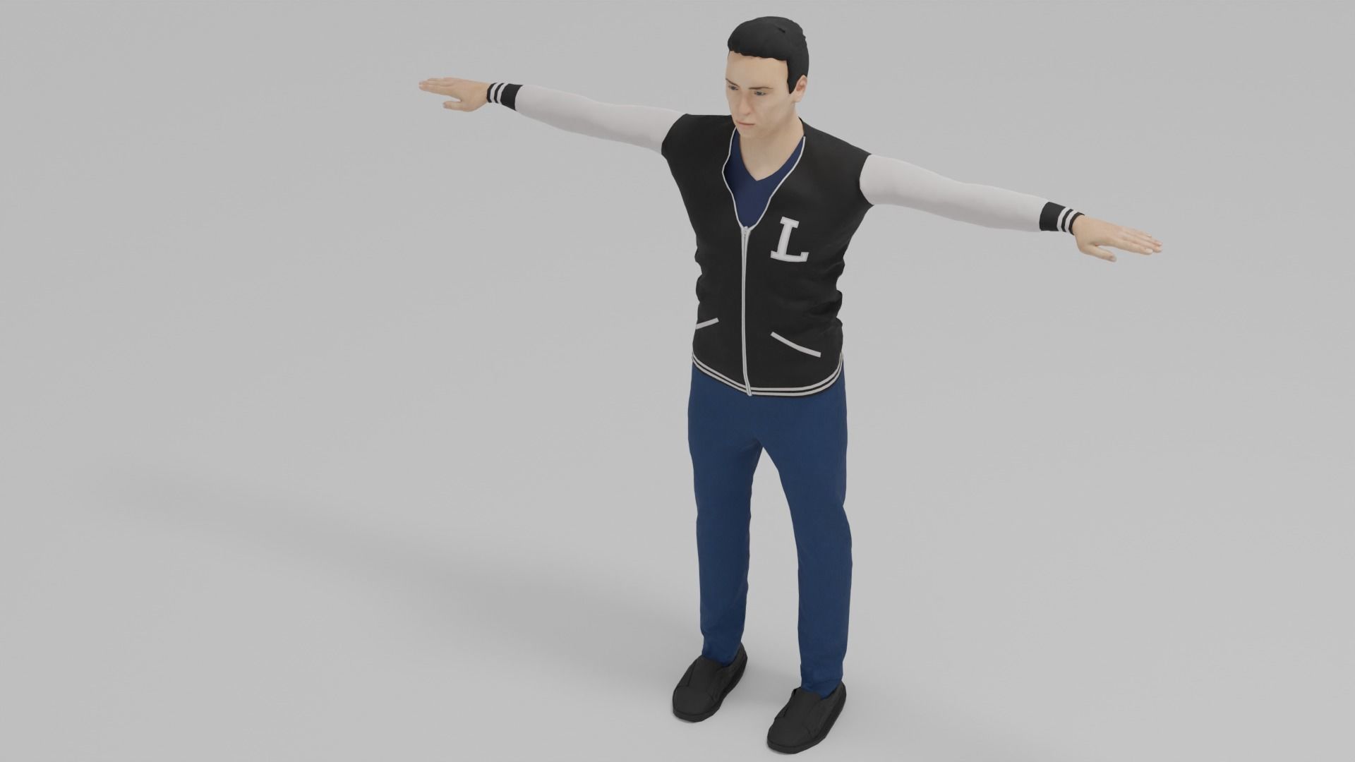 3D model Varsity Man T-Pose VR / AR / low-poly | CGTrader