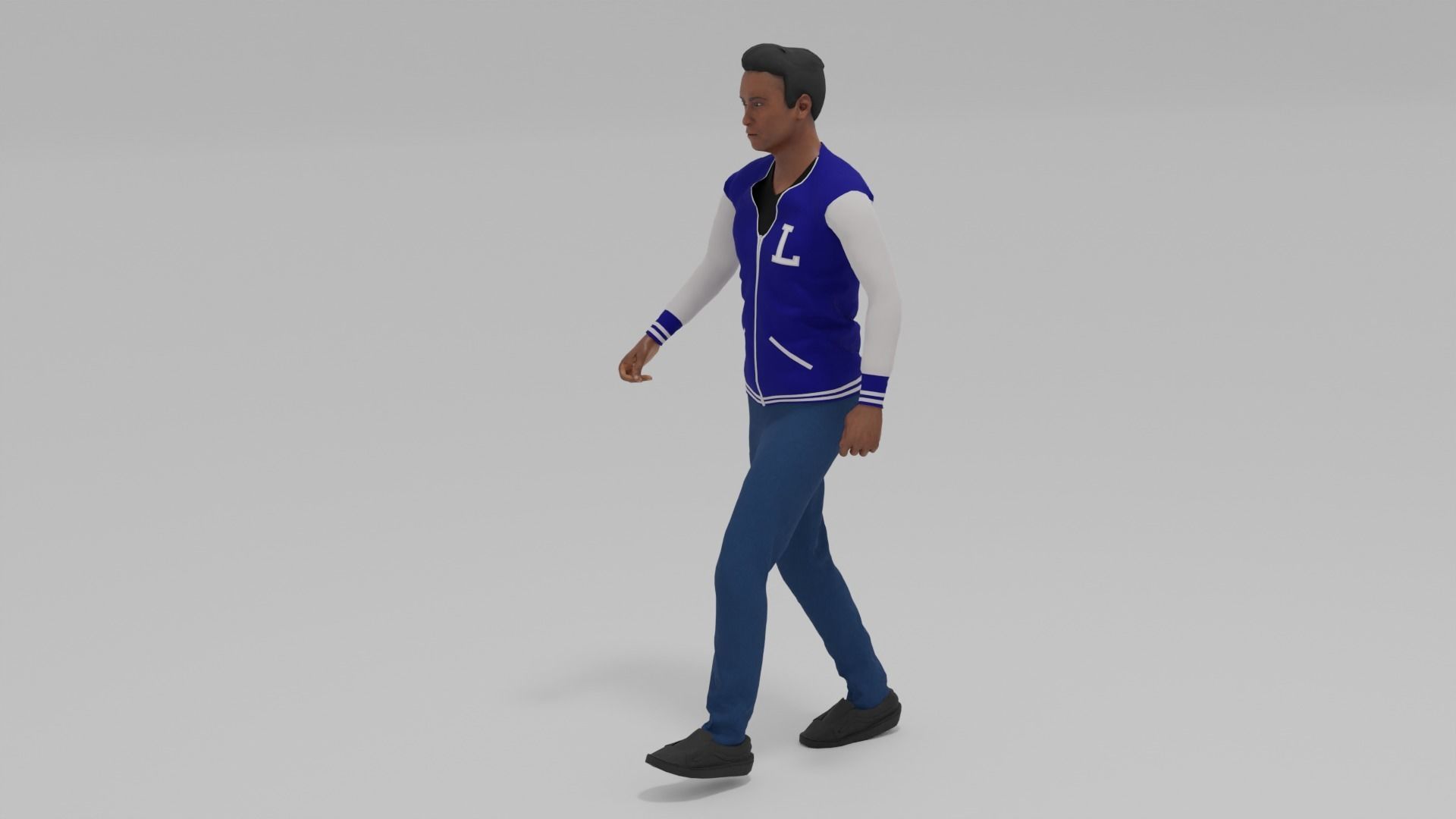 3D model Afro-American Man Walk Animation VR / AR / low-poly | CGTrader