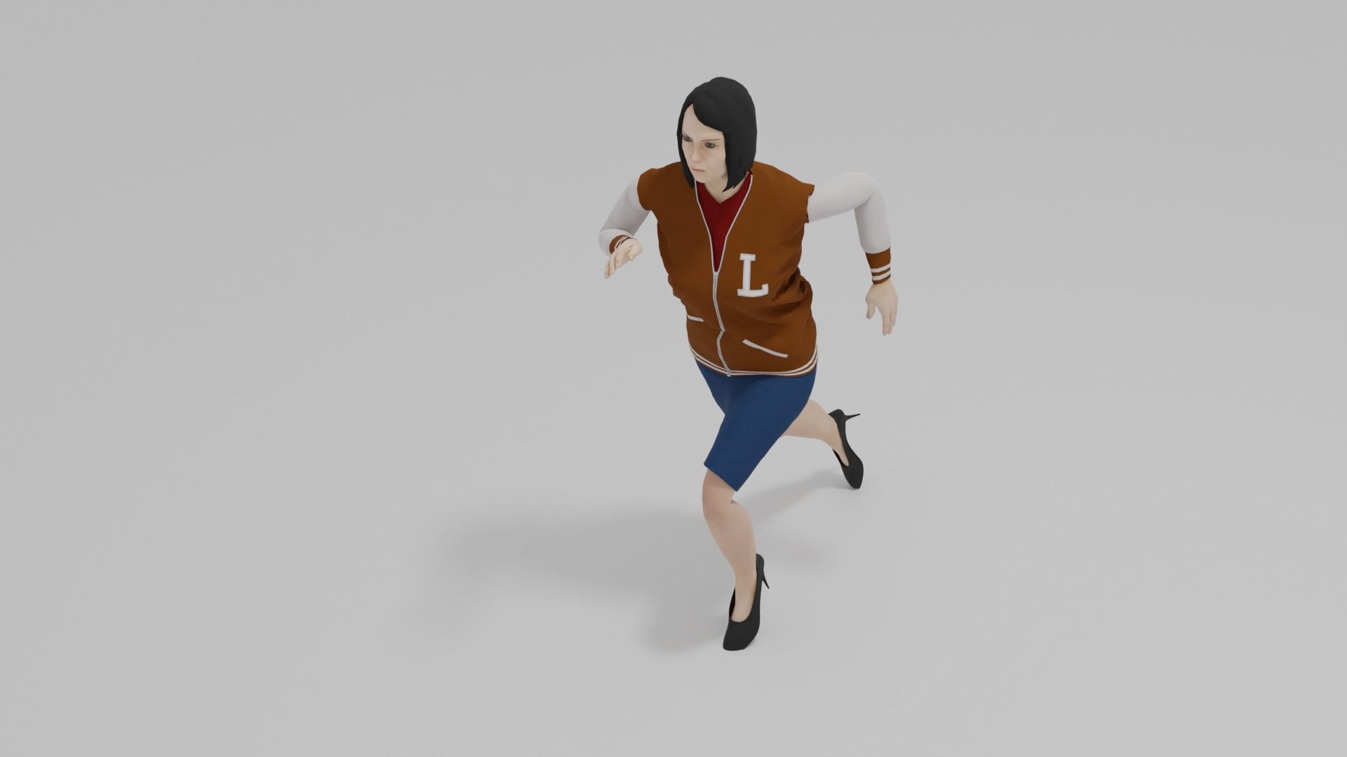 3D model Varsity Woman Run Animation VR / AR / low-poly | CGTrader