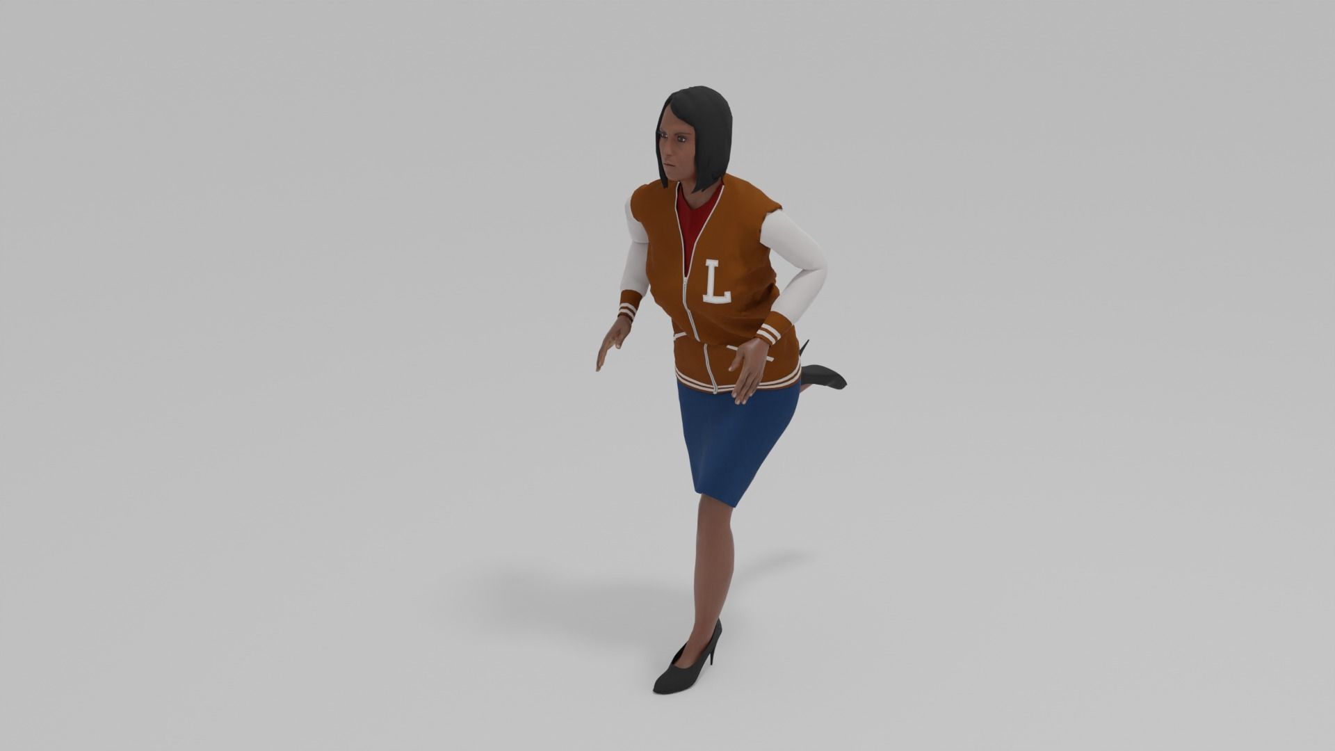 3D model Afro-American Woman Run Animation VR / AR / low-poly | CGTrader