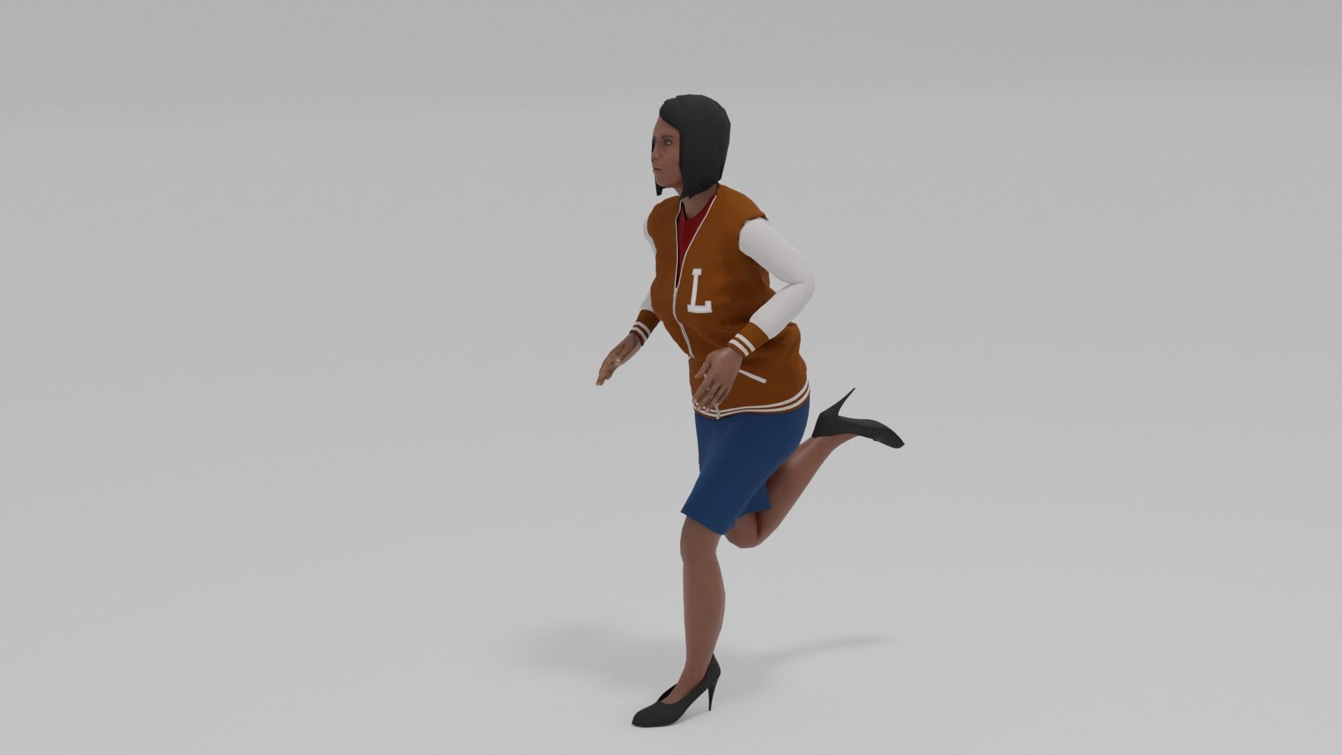 3D model Afro-American Woman Run Animation VR / AR / low-poly | CGTrader