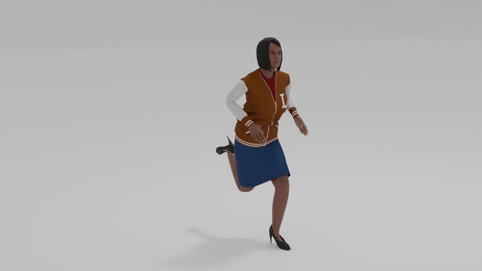 3D model Afro-American Woman Run Animation VR / AR / low-poly | CGTrader