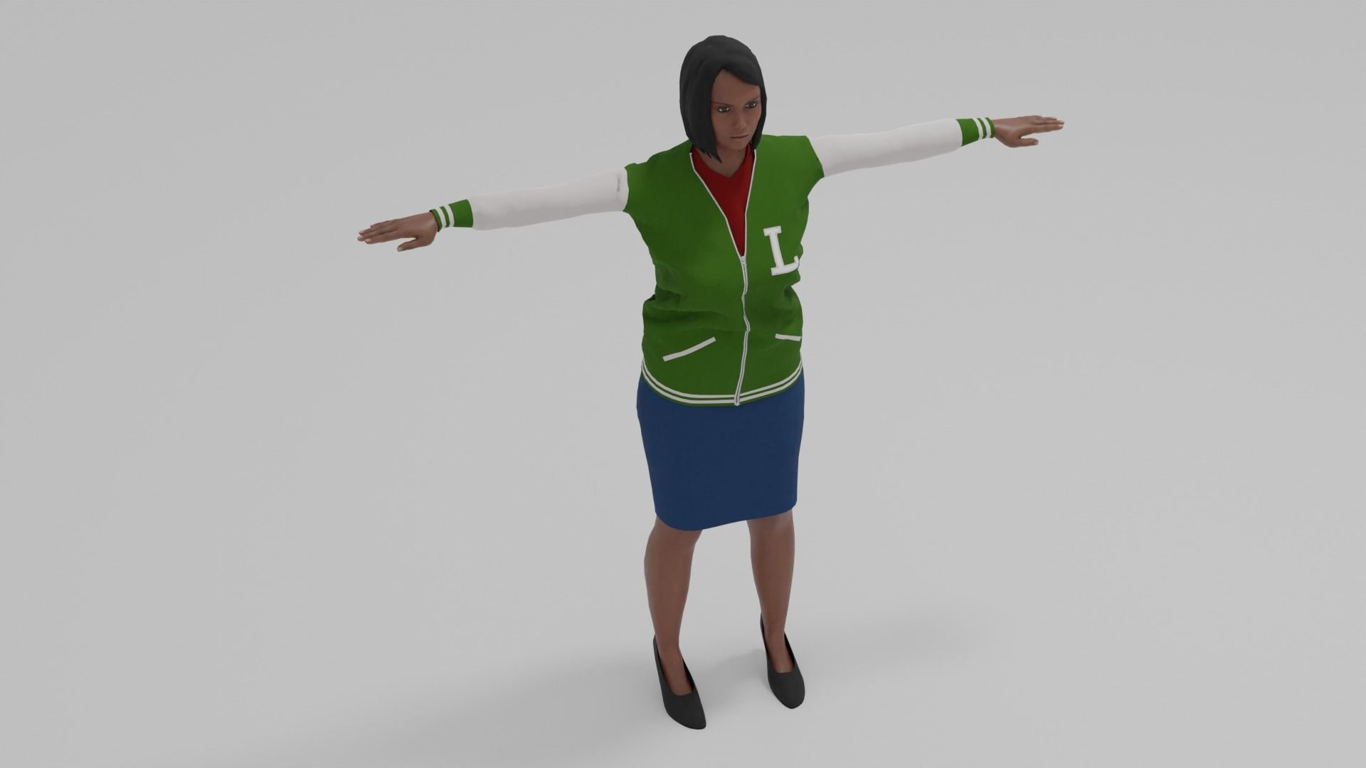 3D model Afro-American Woman T-Pose VR / AR / low-poly | CGTrader