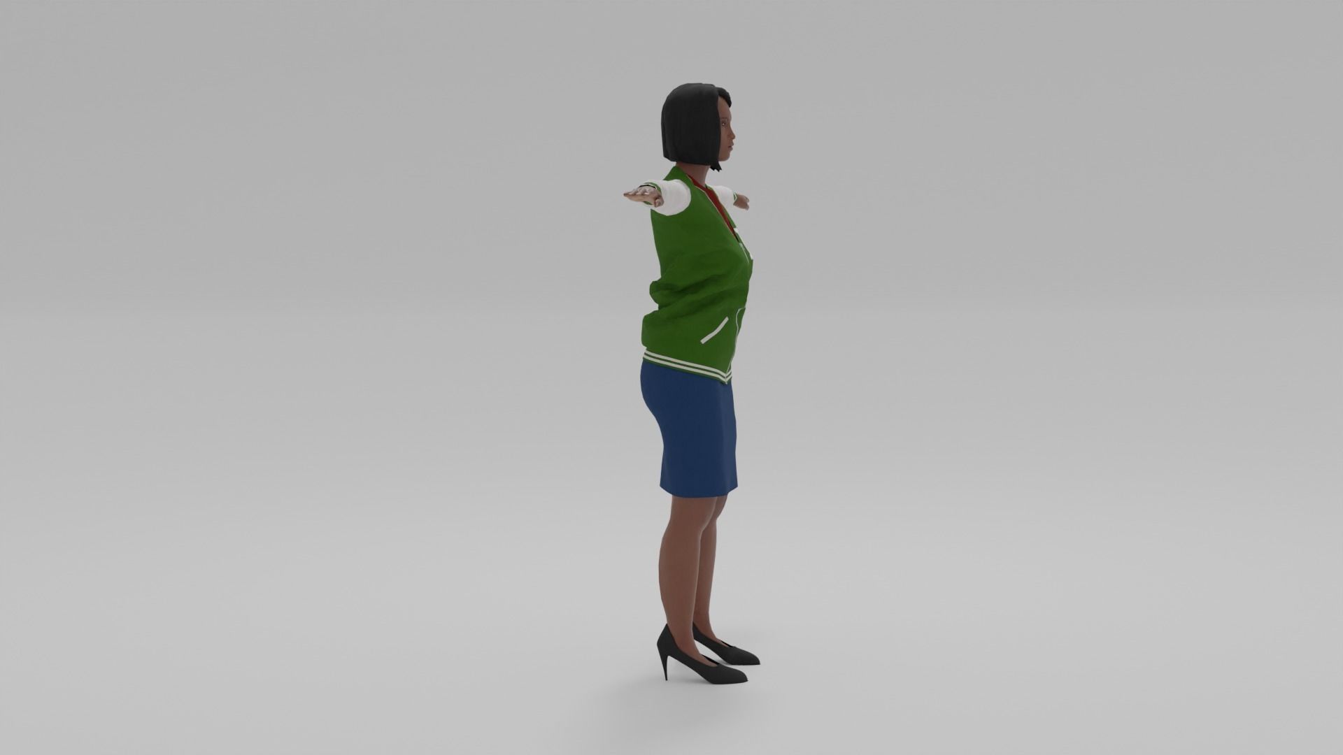 3D model Afro-American Woman T-Pose VR / AR / low-poly | CGTrader