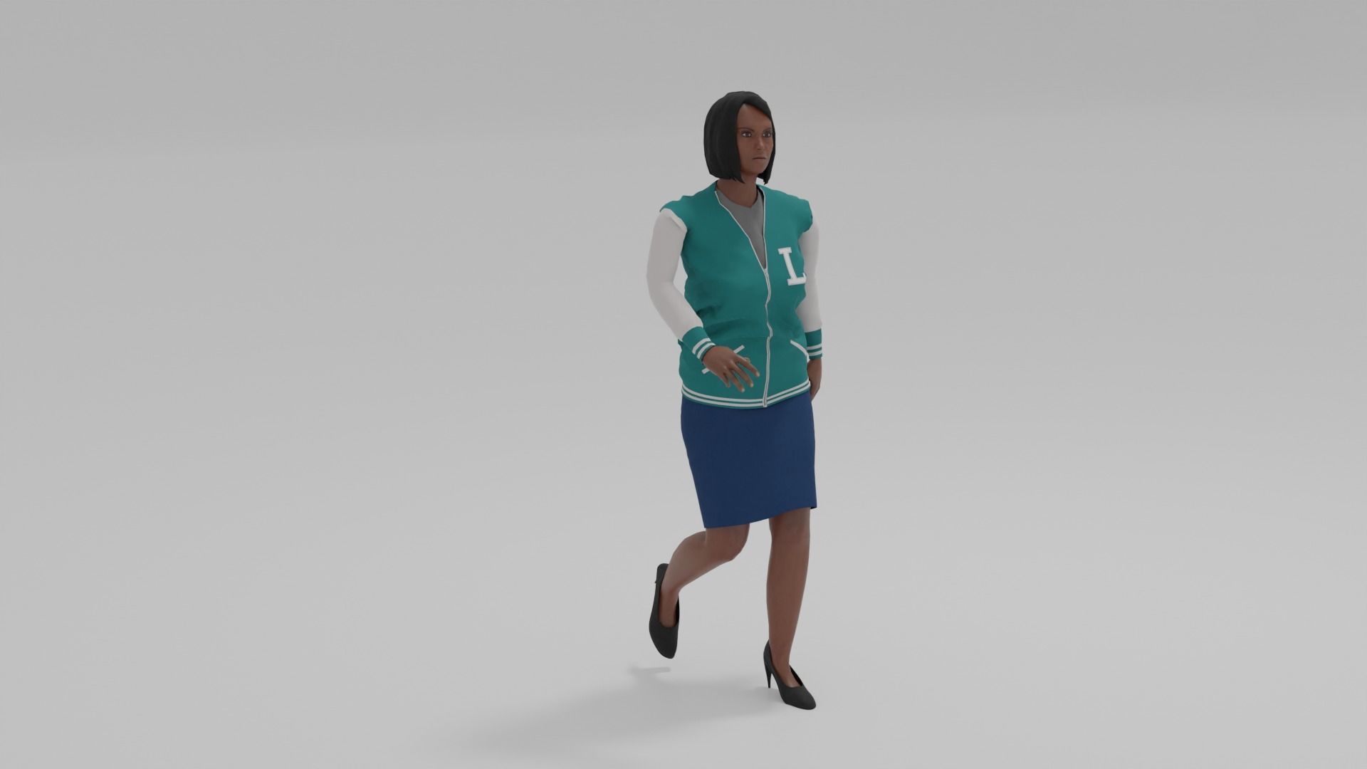 3D model Afro-American Woman Walk Animation VR / AR / low-poly | CGTrader