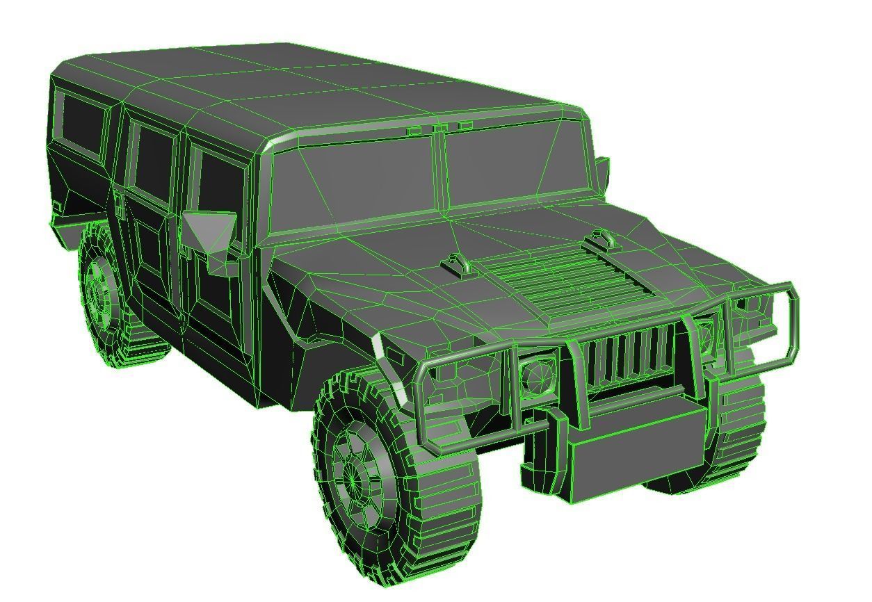 3D model HUMMER H1 Hypercasual VR / AR / low-poly | CGTrader
