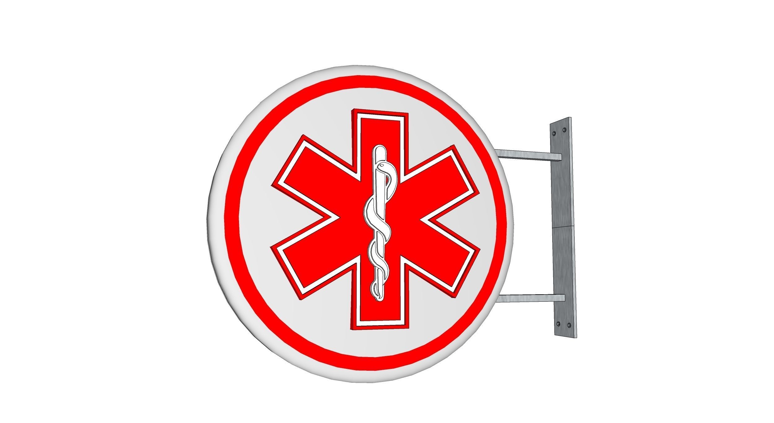 signboard Star of Life - Emergency Medical Services Asclepius 3D model ...