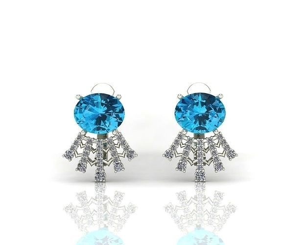 Earring under the stone 3D model 3D printable | CGTrader
