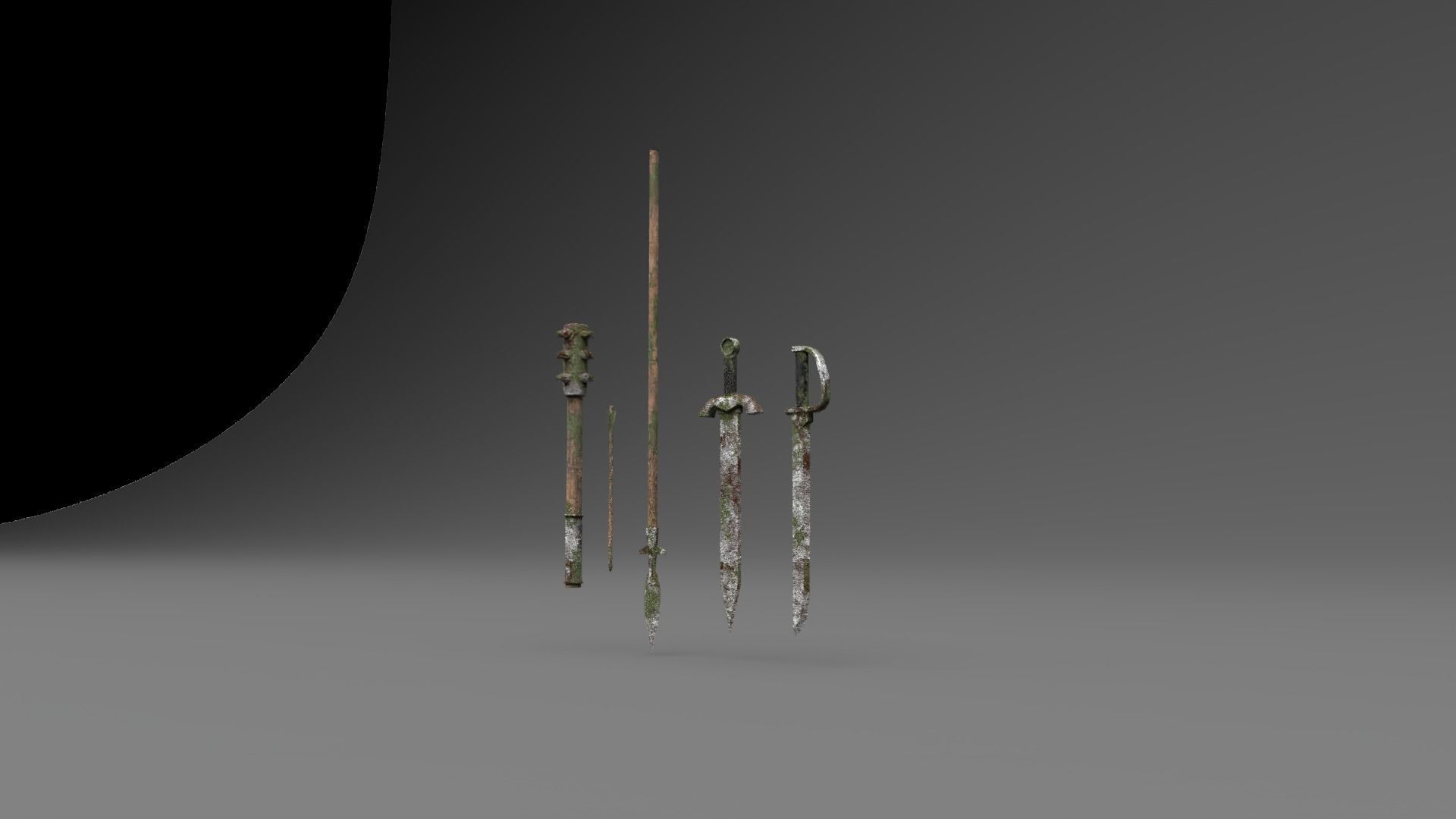 3D model Rusty Weapons VR / AR / low-poly | CGTrader