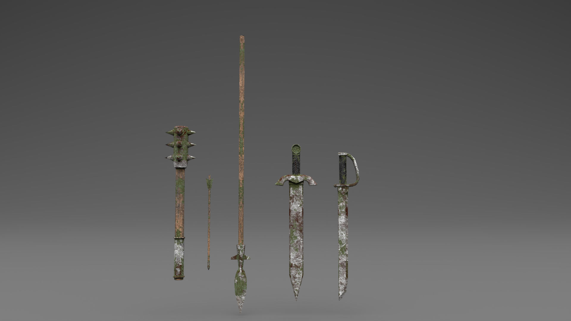 3D model Rusty Weapons VR / AR / low-poly | CGTrader