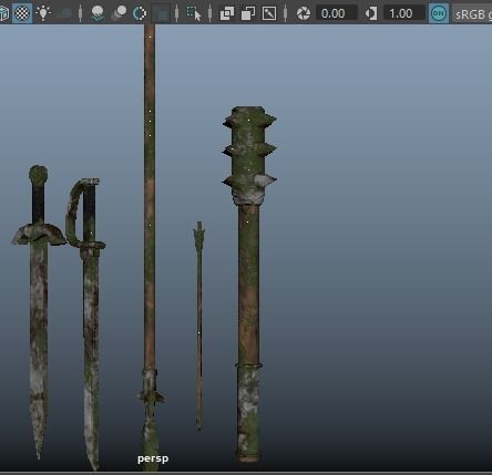 3D model Rusty Weapons VR / AR / low-poly | CGTrader