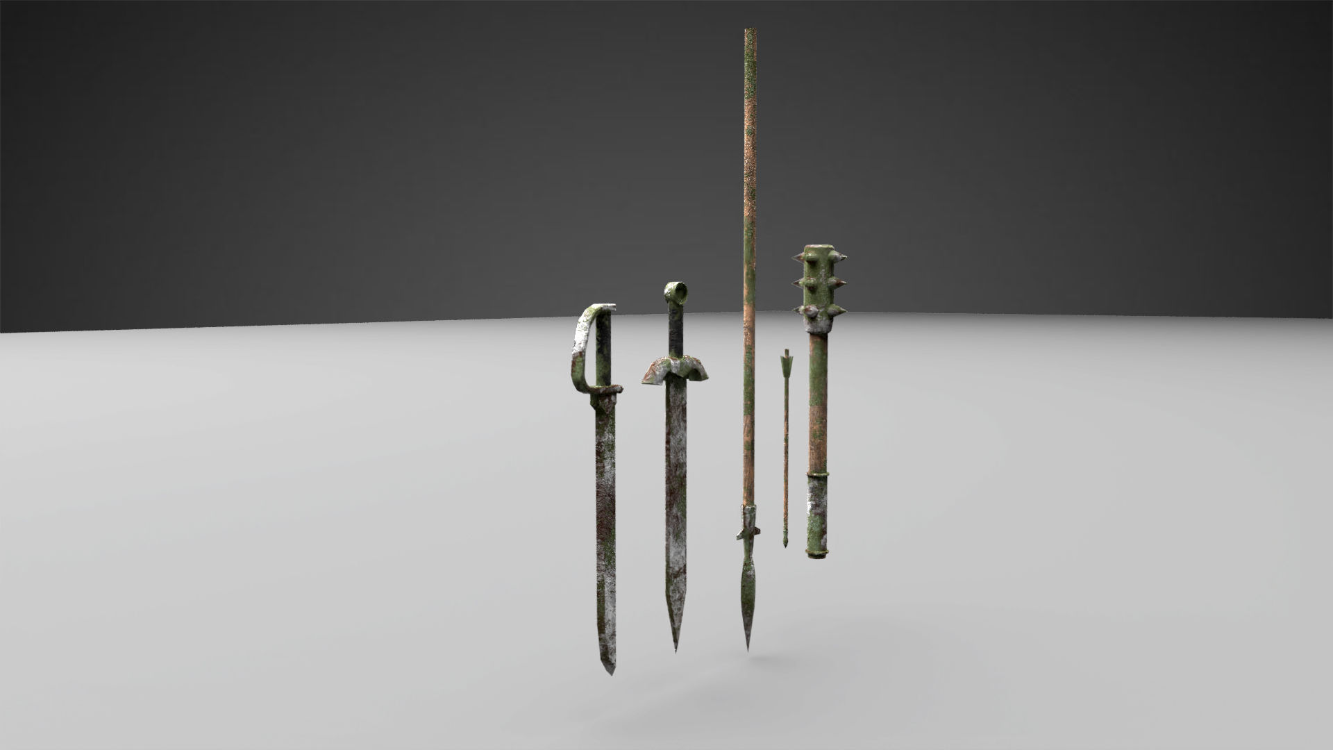3D model Rusty Weapons VR / AR / low-poly | CGTrader