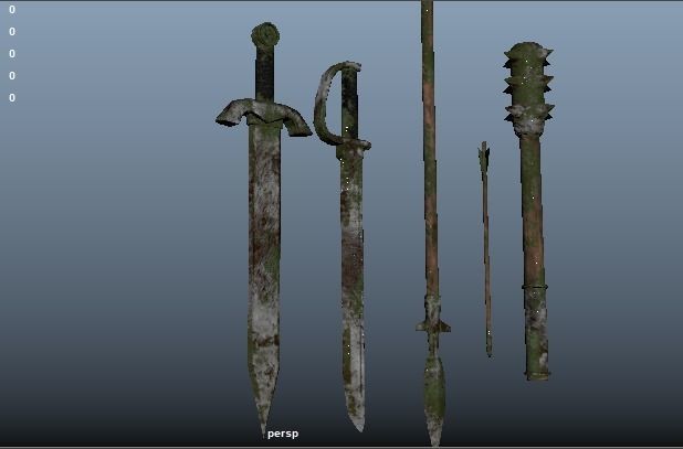 3D model Rusty Weapons VR / AR / low-poly | CGTrader