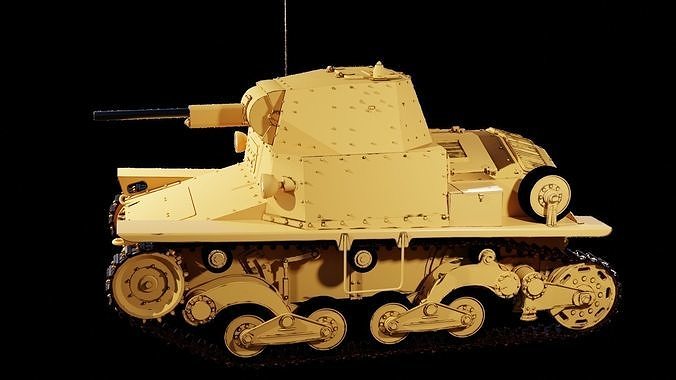 Italian light tank L6 40 3D model rigged | CGTrader