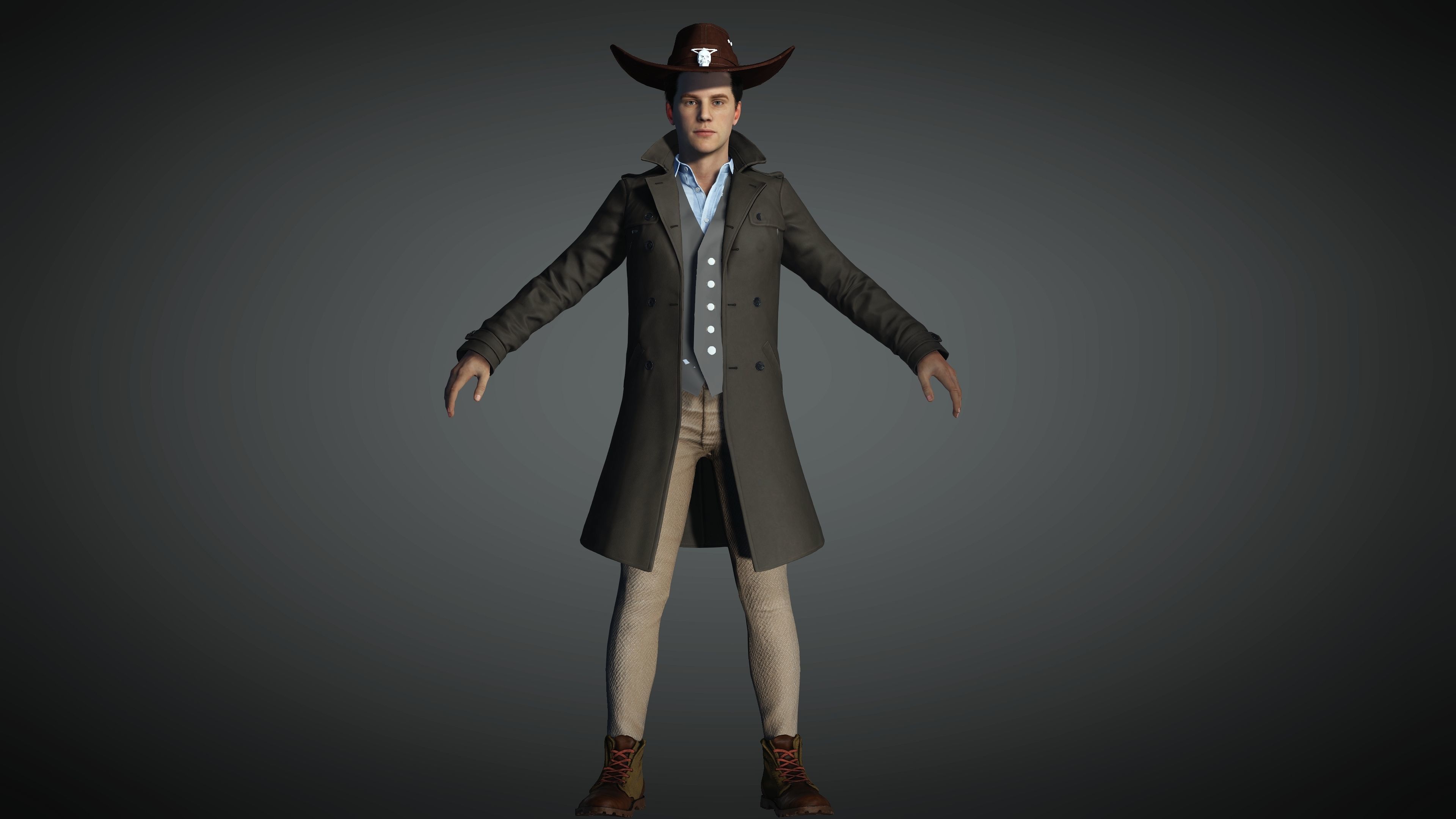3D model Cowboy model character creator 4 and blender fbx and object ...