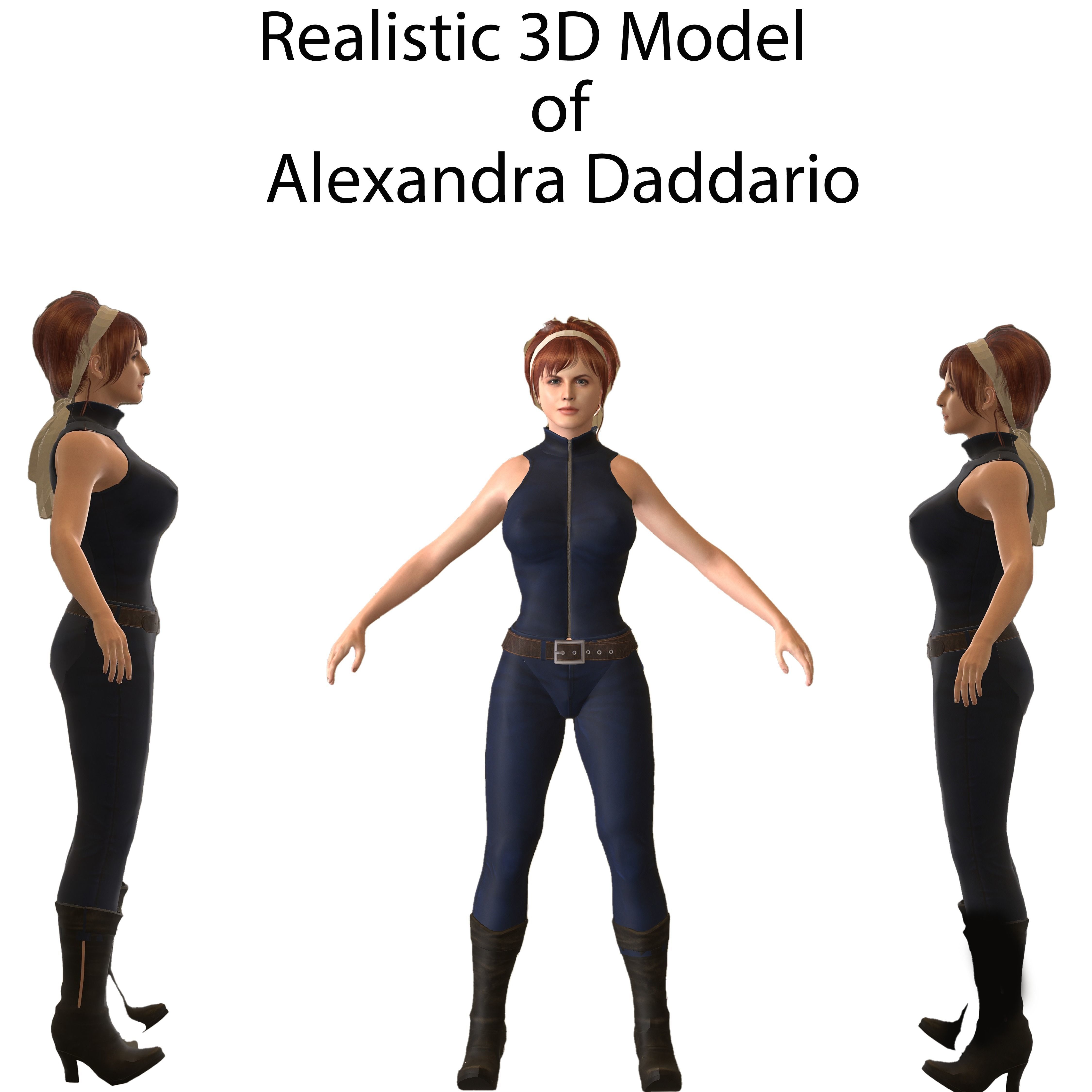 3D model Alexandra Daddario VR / AR / low-poly | CGTrader