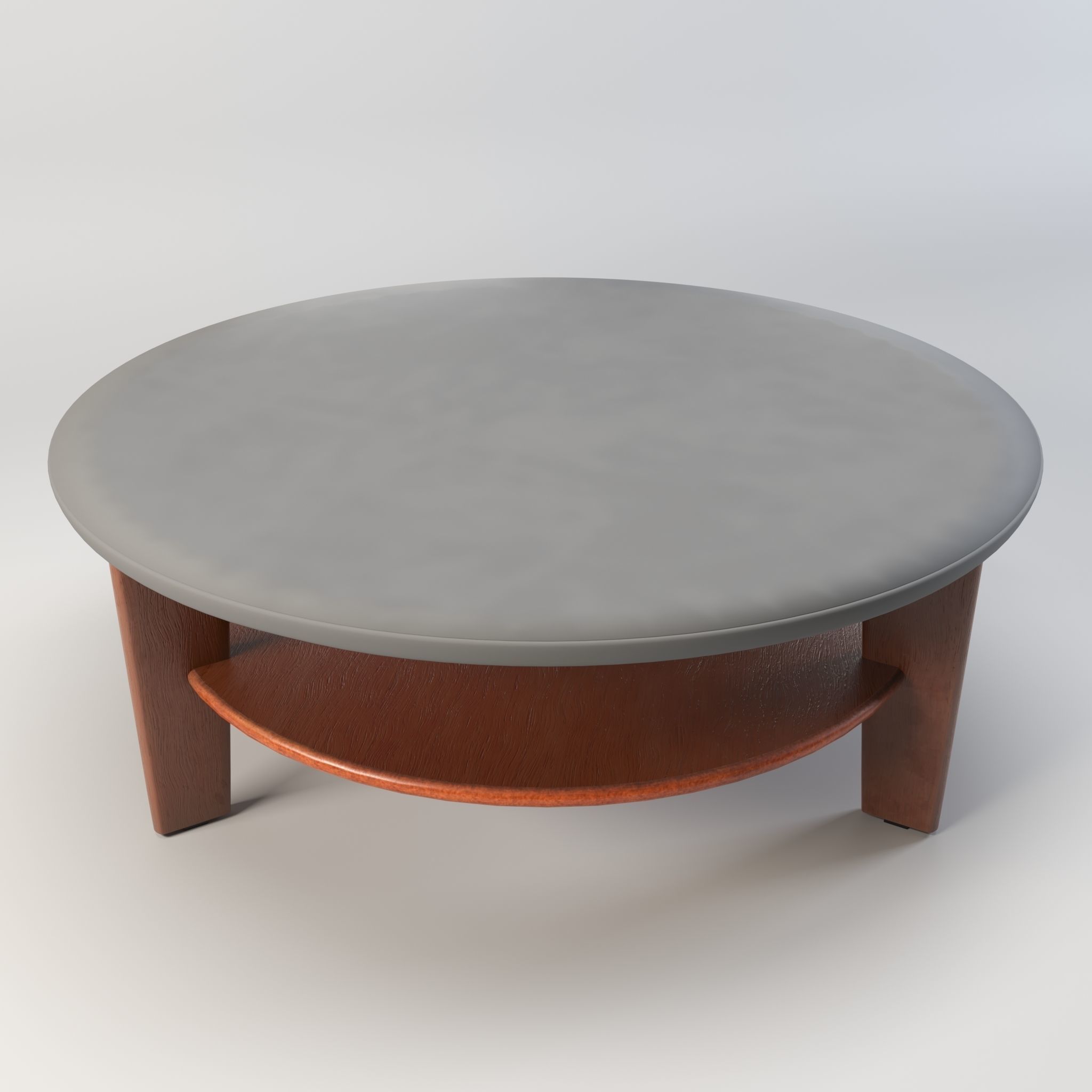 3D model round table - desk - workbench - wood table - interior table ...