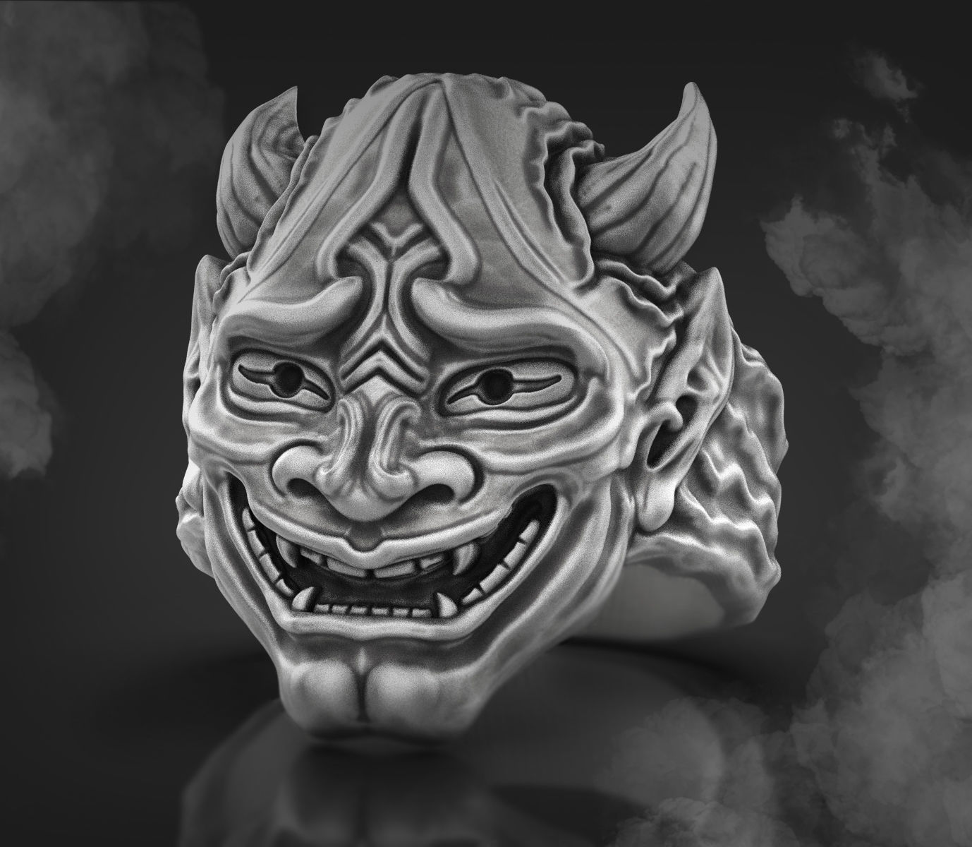 Ring samurai mask ring tokyo printable jewelry 3D print model 3D model ...