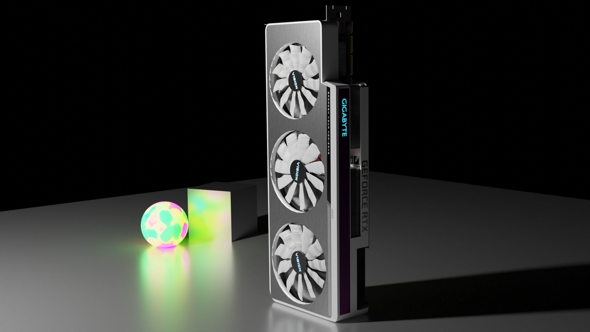 3D model Gigabyte Vision NVIDIA RTX 3090 Graphics card VR / AR / low ...