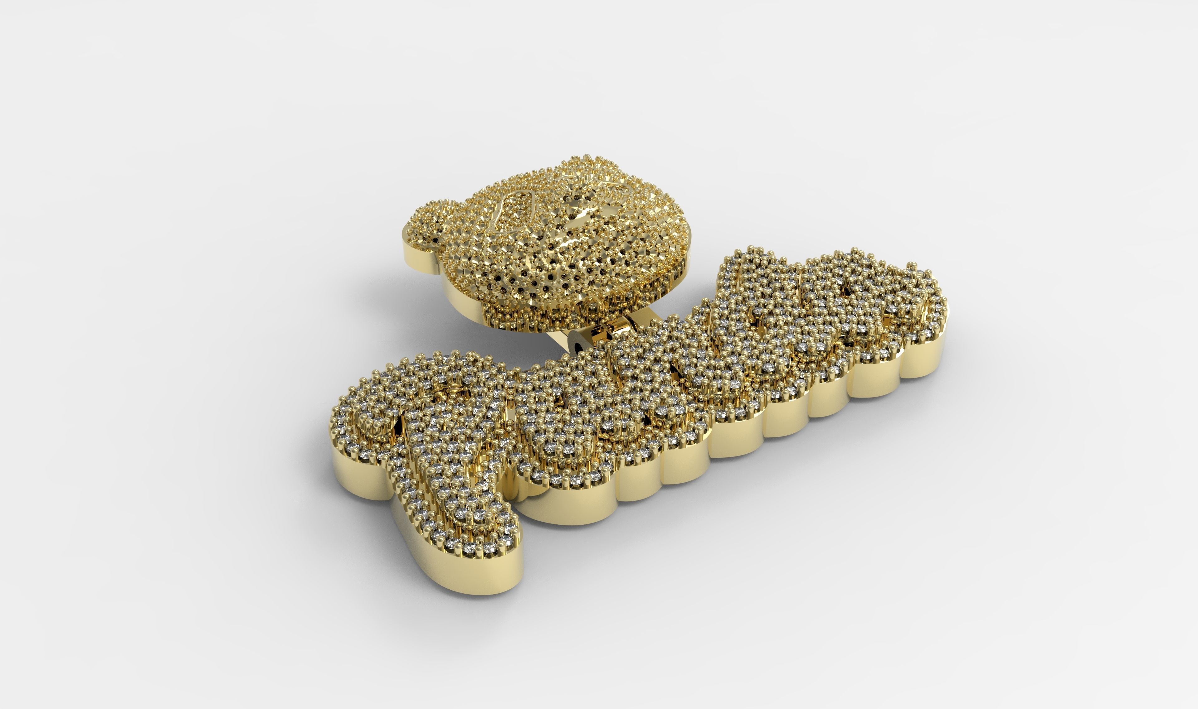 Panda Pendant Full Iced Out 3D model 3D printable | CGTrader