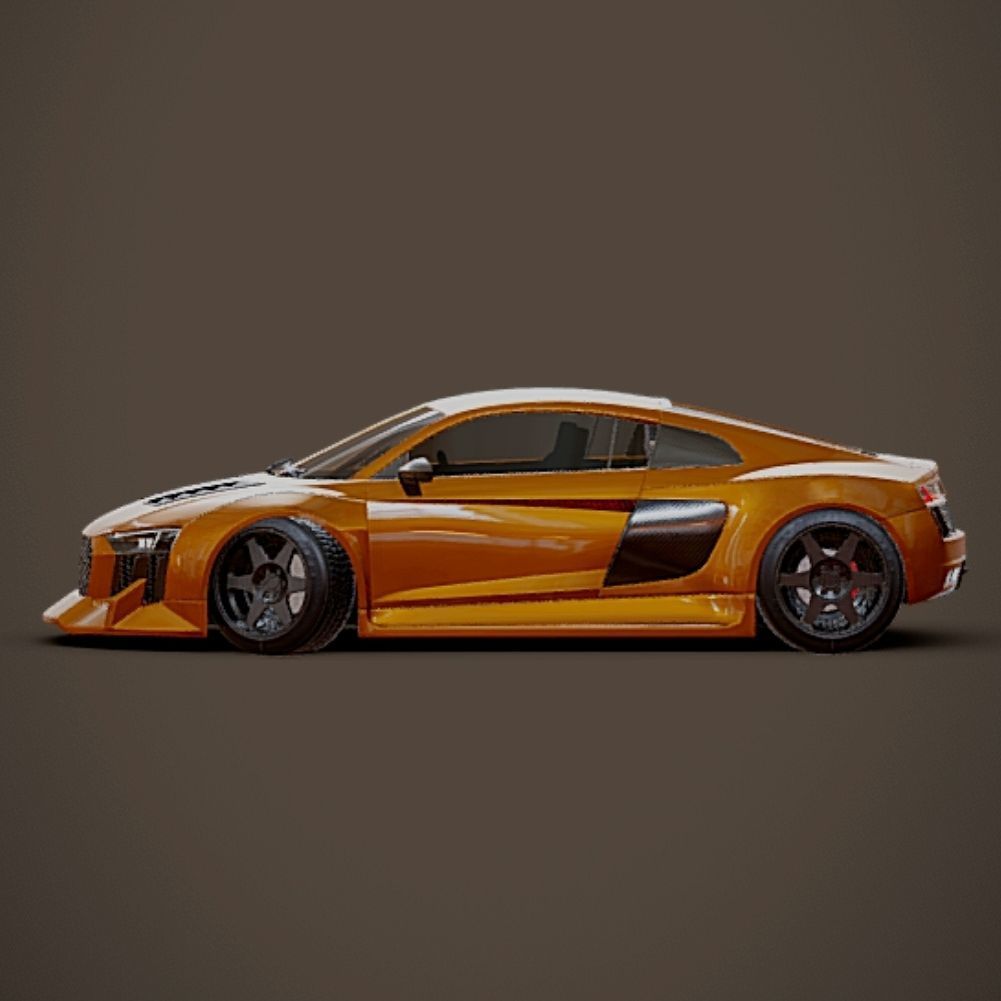AUDI R8 GOLD free 3D model | CGTrader