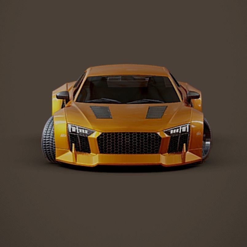 AUDI R8 GOLD free 3D model | CGTrader