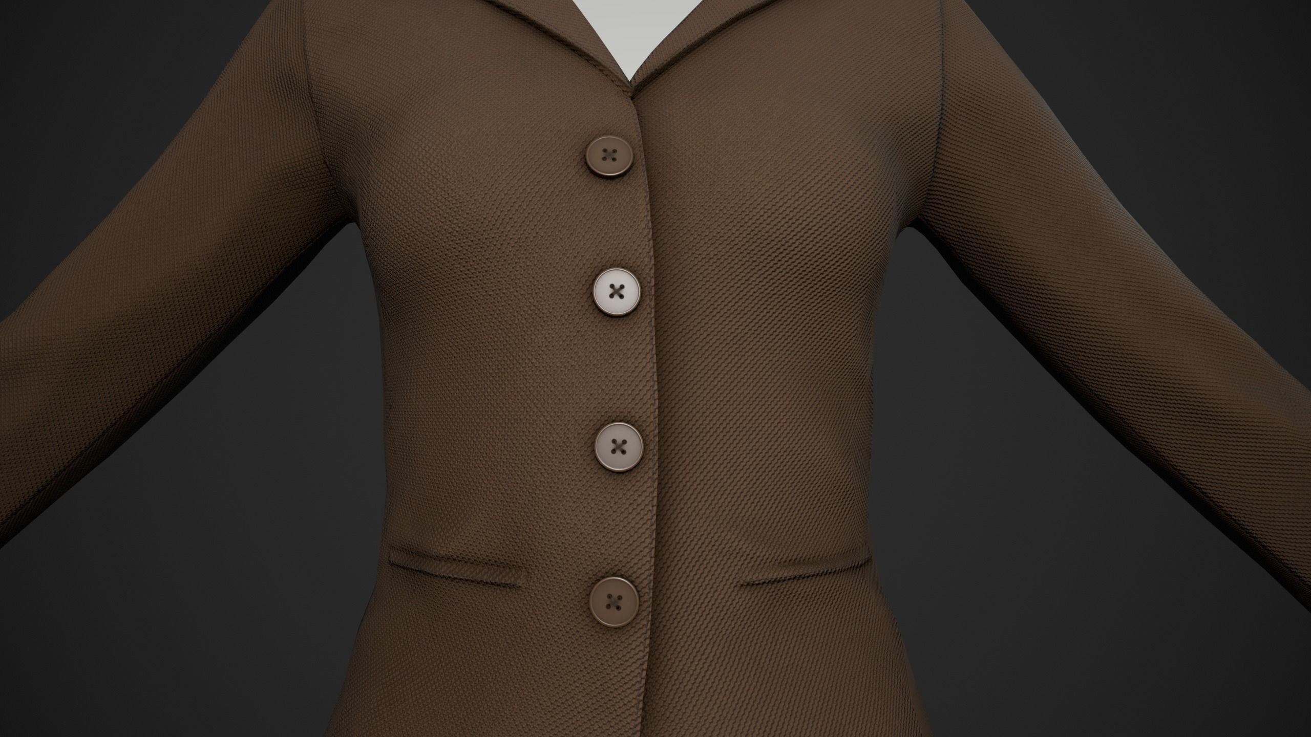 3D model Brown Woman Blazer VR / AR / low-poly | CGTrader