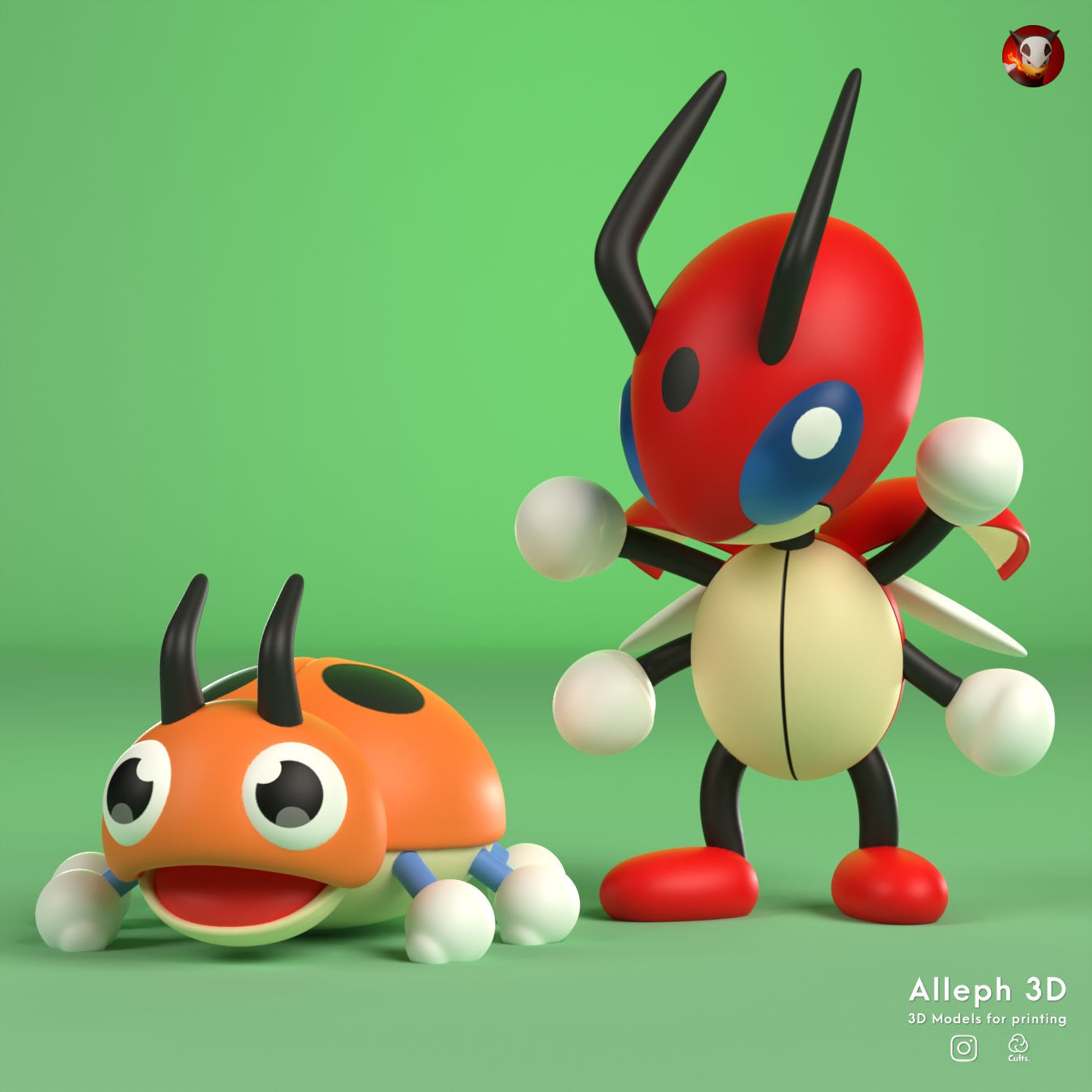 Pokemon ledyba pack 3D model 3D printable | CGTrader