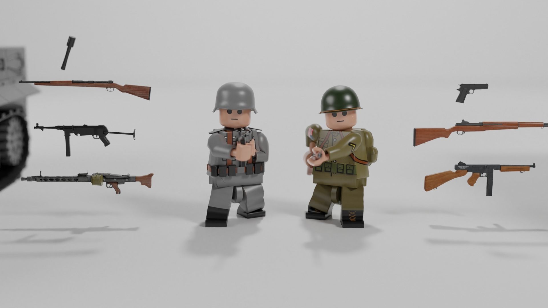 3D model Lego WW2 Soldiers and Tanks VR / AR / low-poly | CGTrader