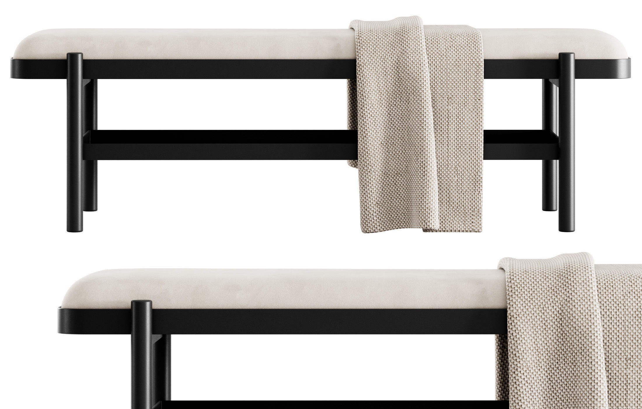 Virk Boucle bench by Arcticle 3D model | CGTrader