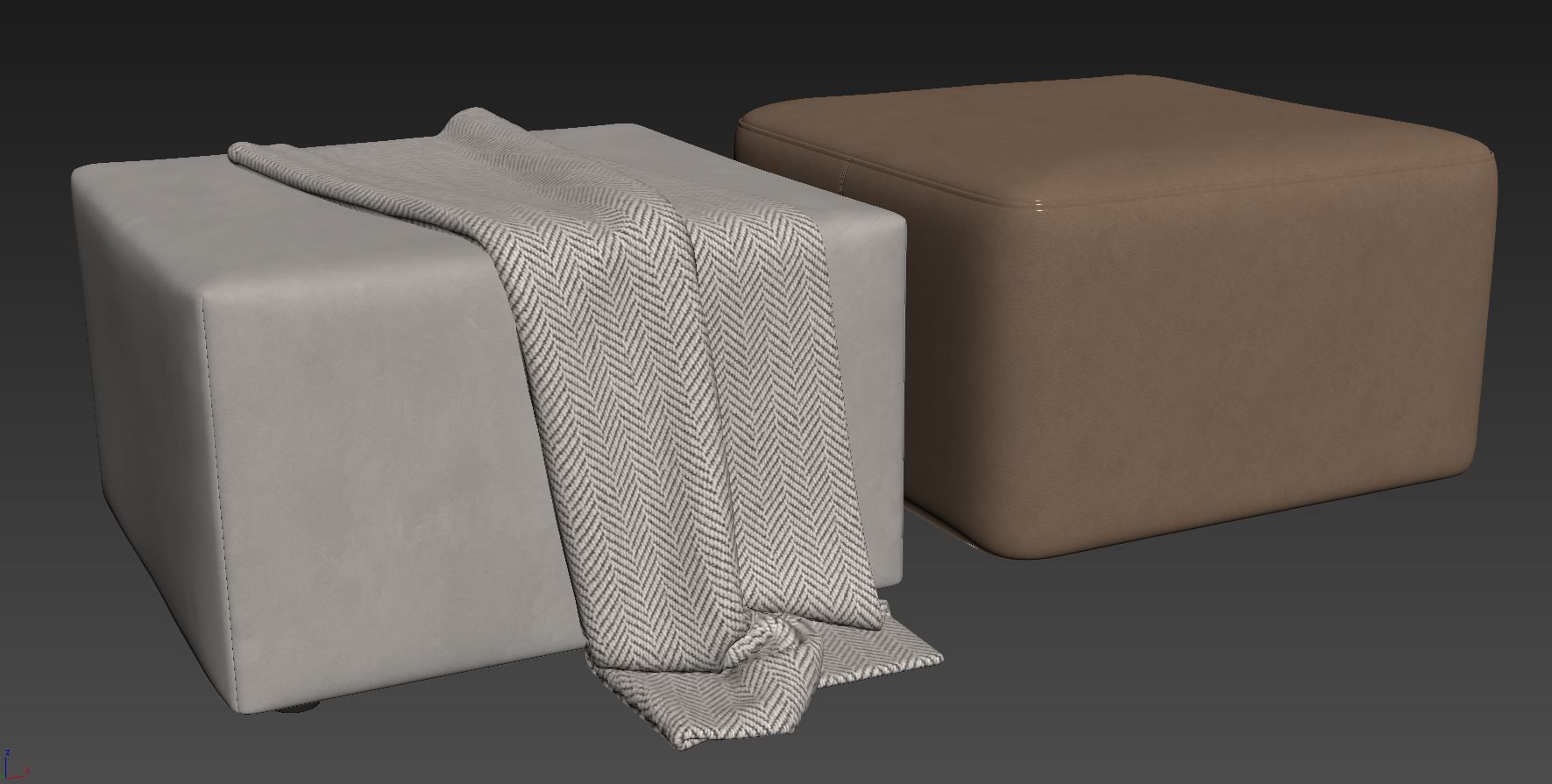 Large Square Poufs Irocodesign 3D model | CGTrader