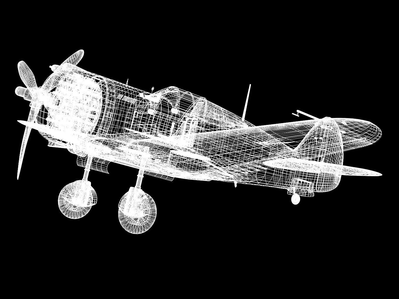 Curtiss Wright P36 3D model | CGTrader