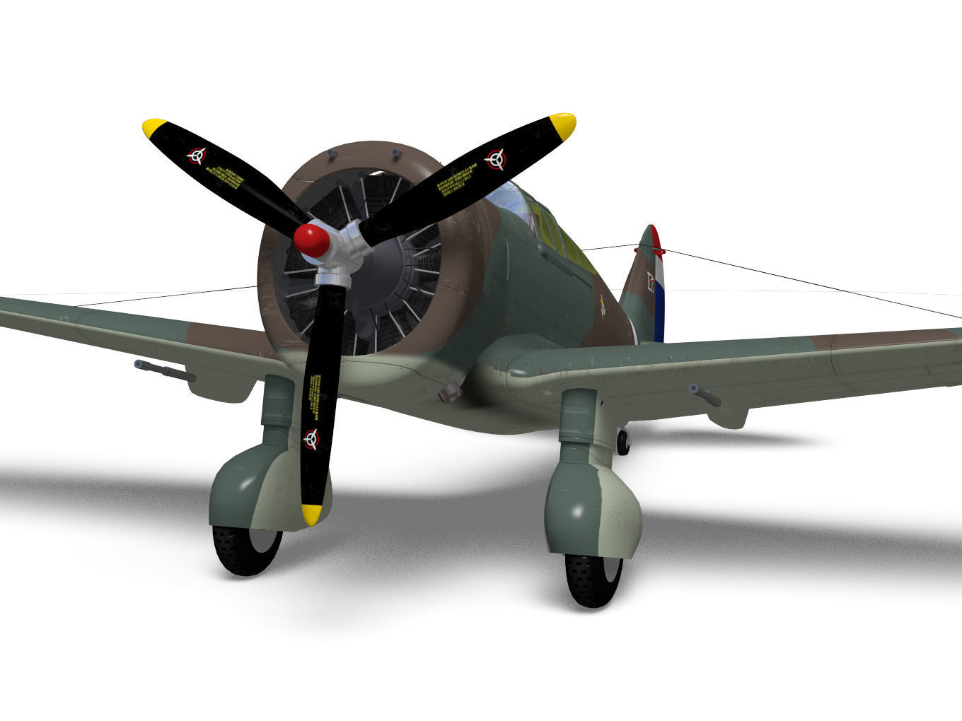Curtiss Wright P36 Hawk75N 3D model | CGTrader