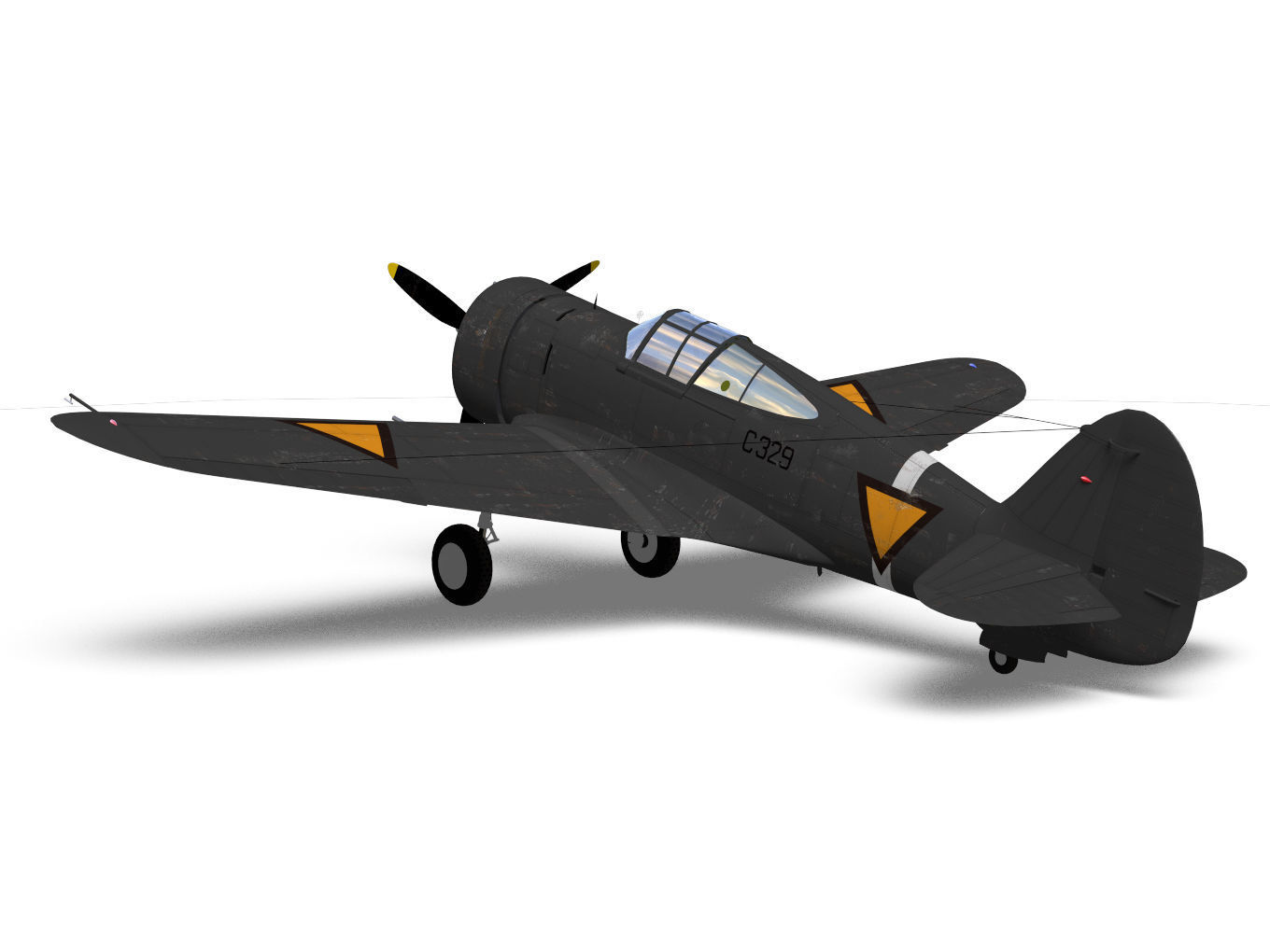 Curtiss Wright P 36 Hawk75 A7 3D model | CGTrader
