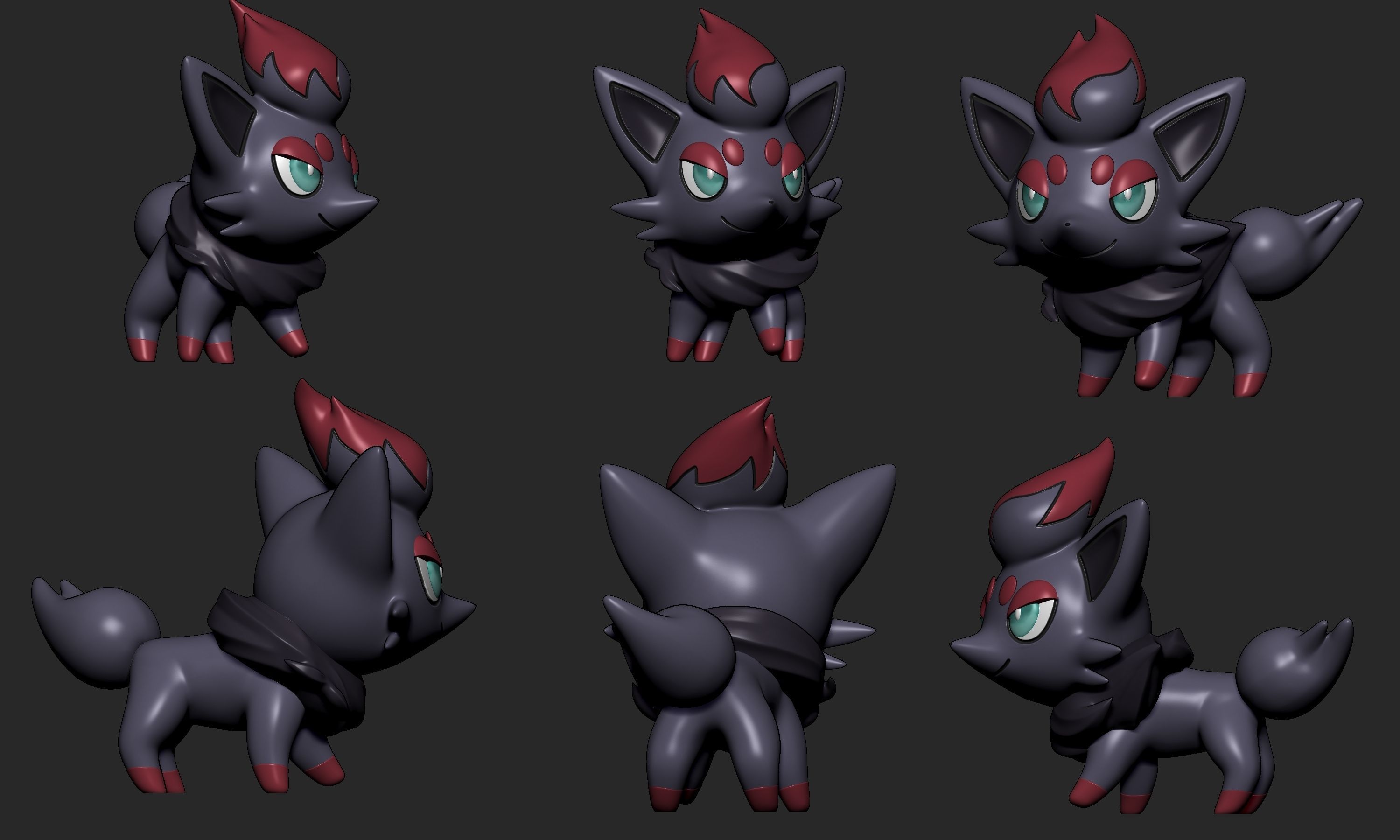 Pokemon - Zorua and Zoroak 3D model 3D printable | CGTrader