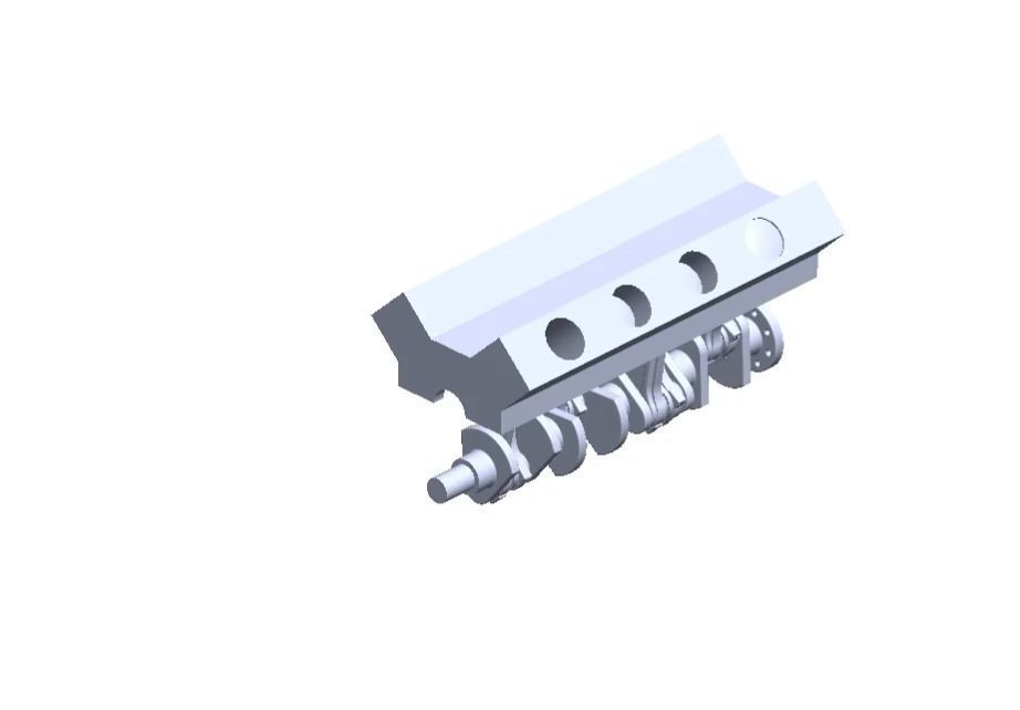 V8 engine with only pistons crankshaft and block 3D model animated ...