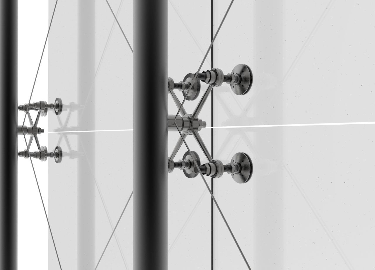 Glass Structure -Spider System 3D model | CGTrader