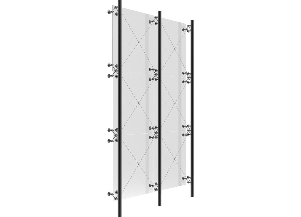 Glass Structure -Spider System 3D model | CGTrader