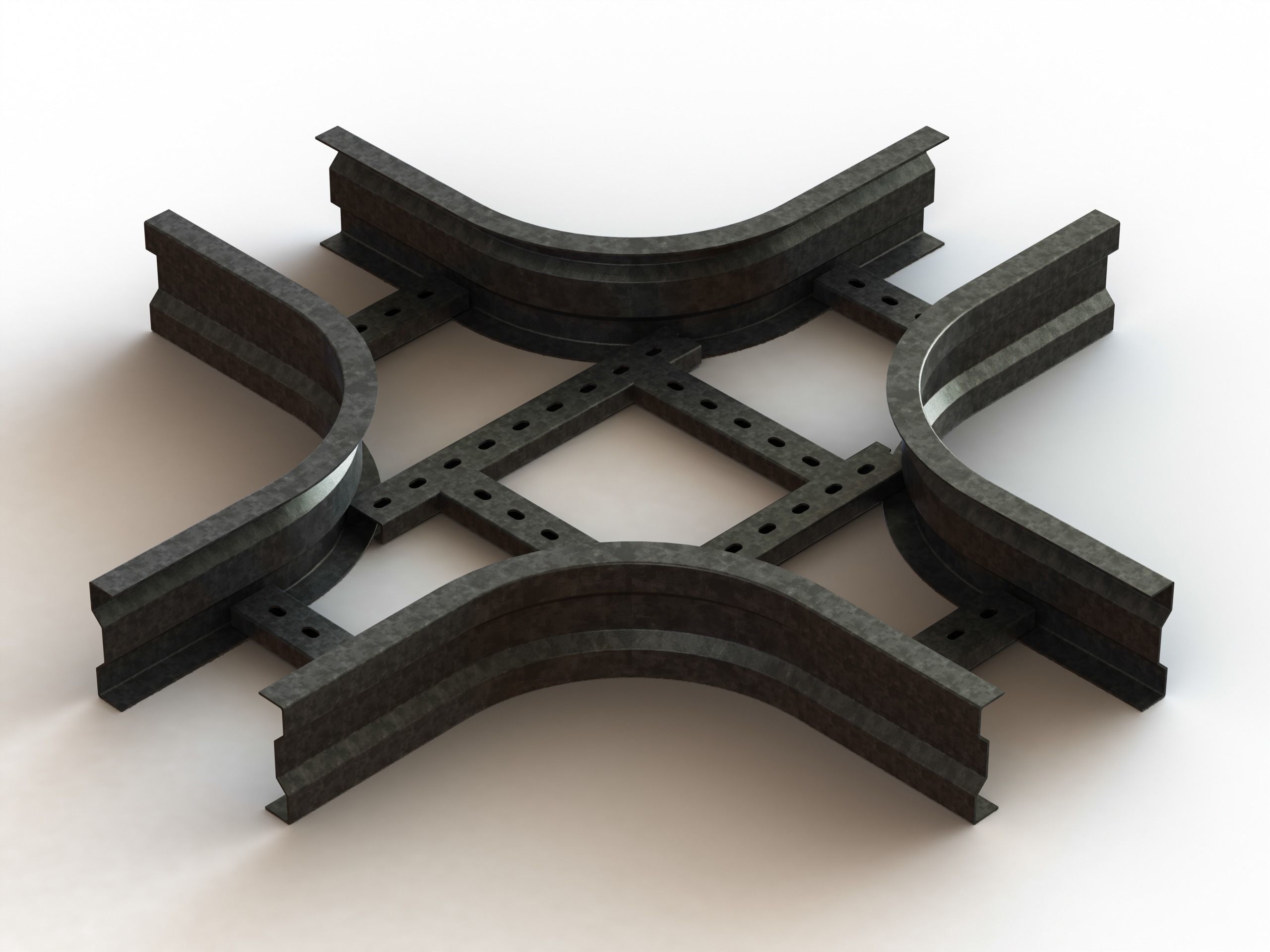 Standard Steel Ladder Type Cable Trays 3D model rigged | CGTrader