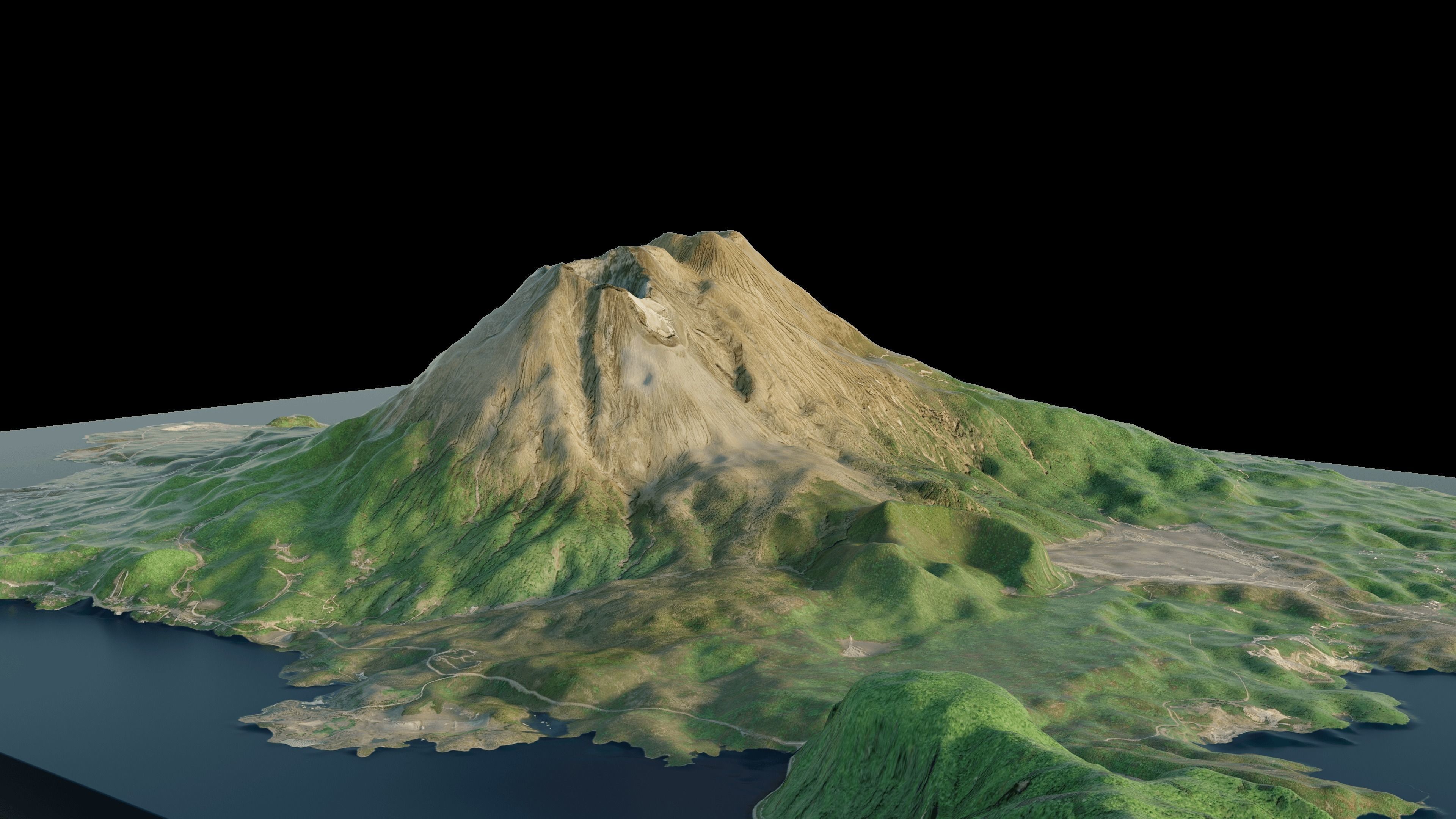 Sakurajima Stratovolcano 3d model terrain 3D model | CGTrader