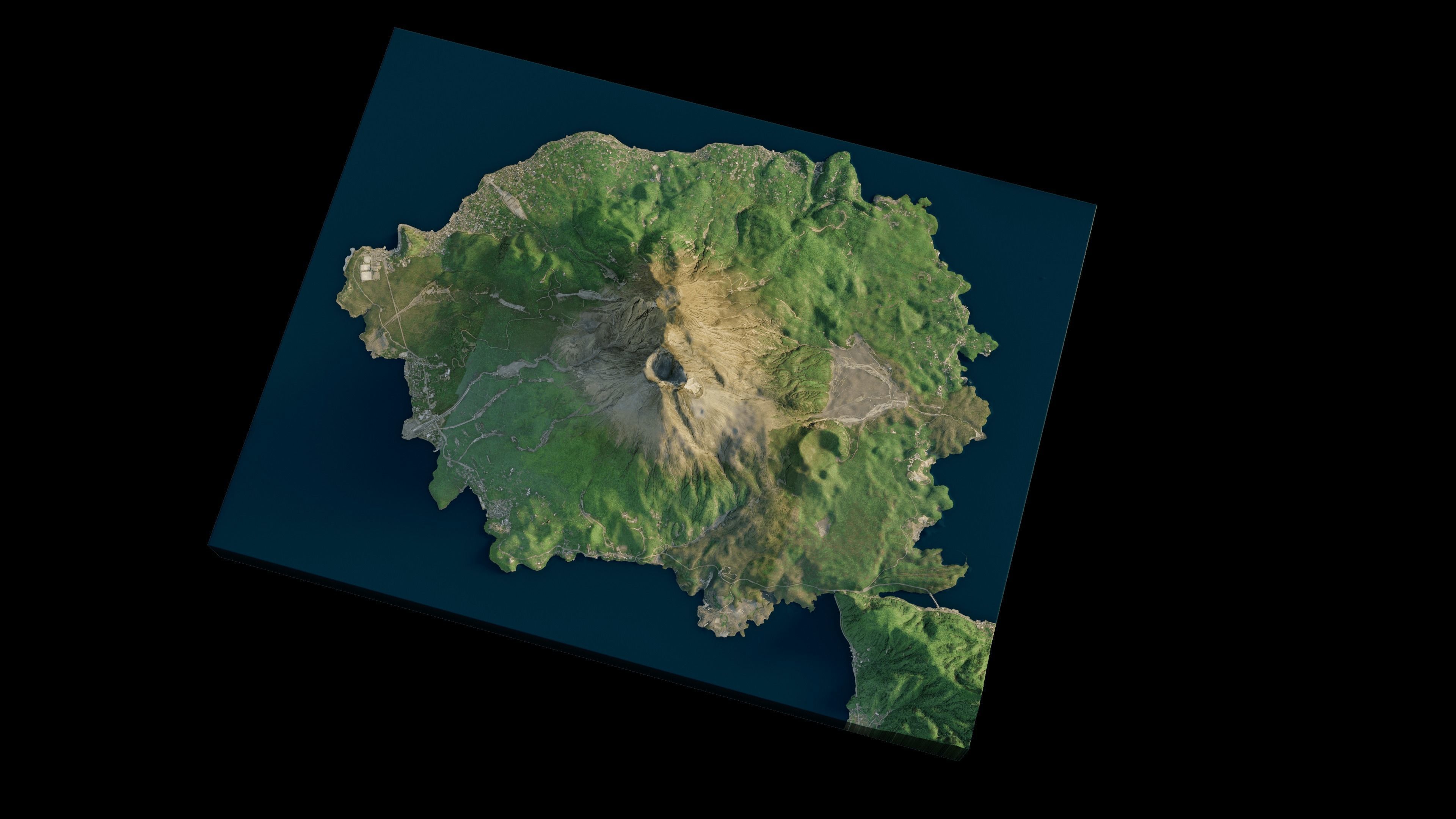 Sakurajima Stratovolcano 3d model terrain 3D model | CGTrader